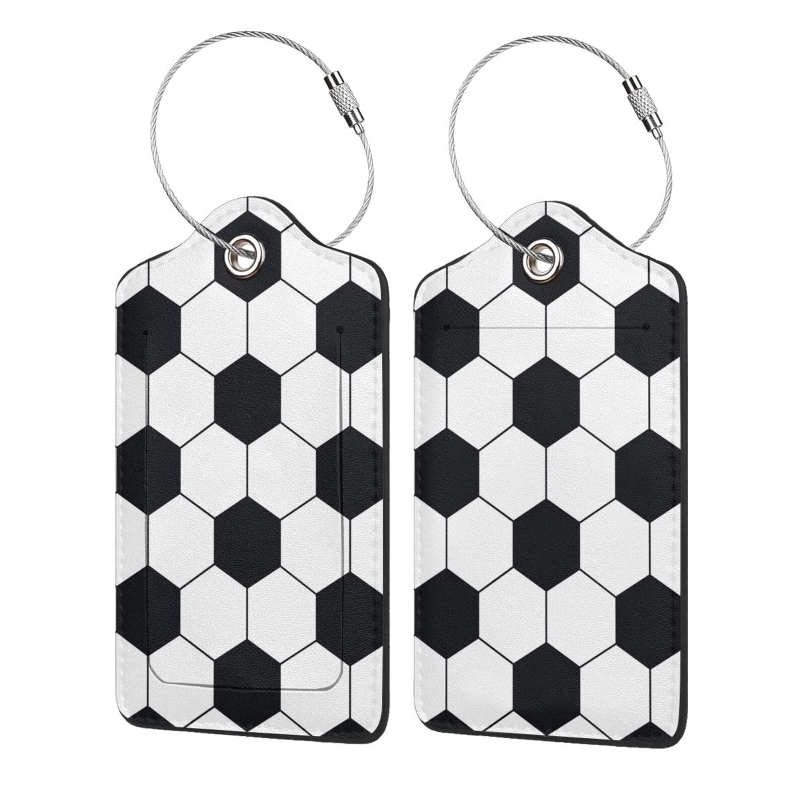 Coaee Soccer Ball Untethered Leather Luggage Tags for Suitcases Luggage ...