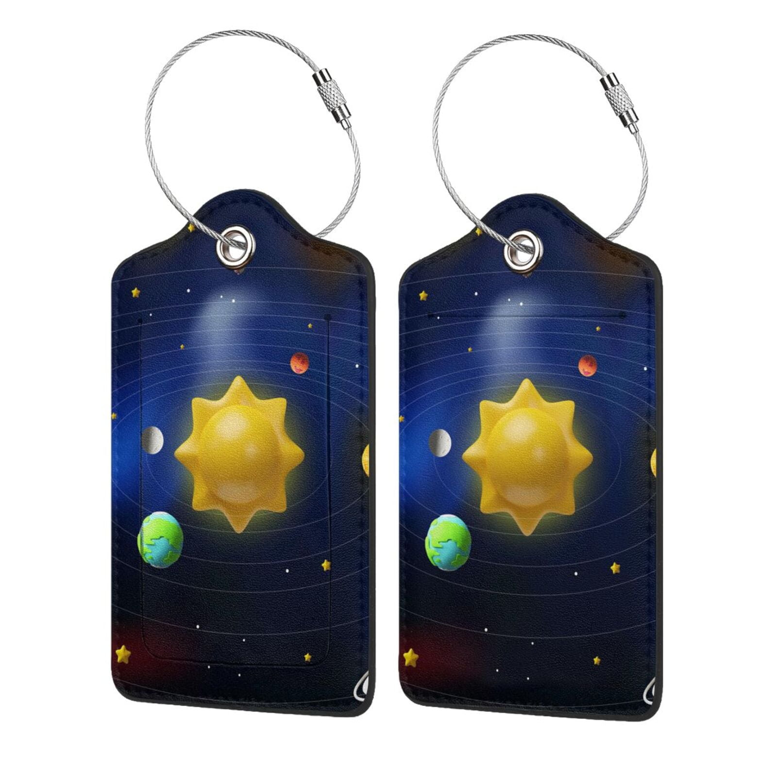 Coaee Solar System Untethered Leather Luggage Tags for Suitcases ...