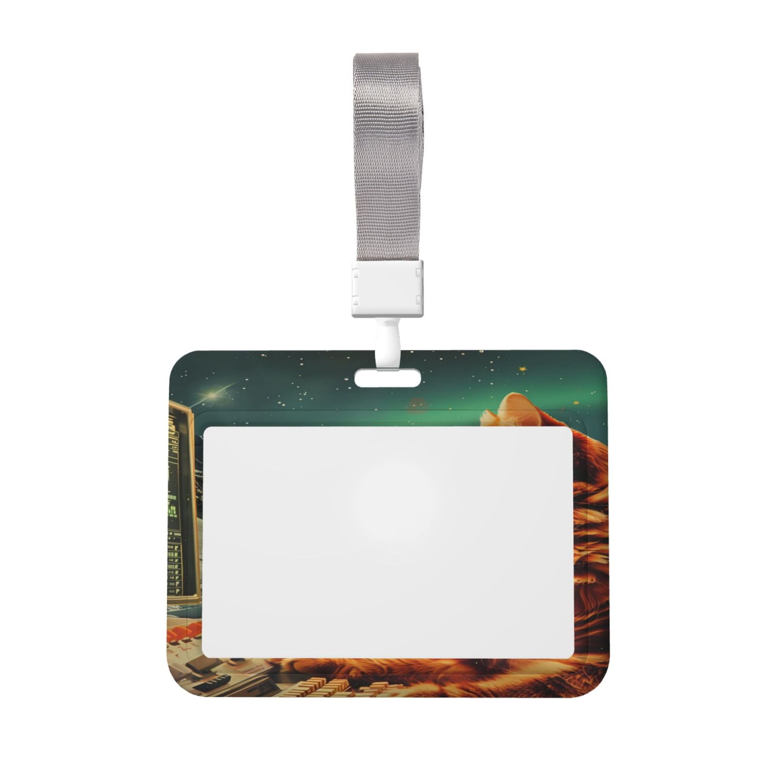 Coaee Space Adventurer Cat for Card Badge Holder Soft Waterproof Card ...