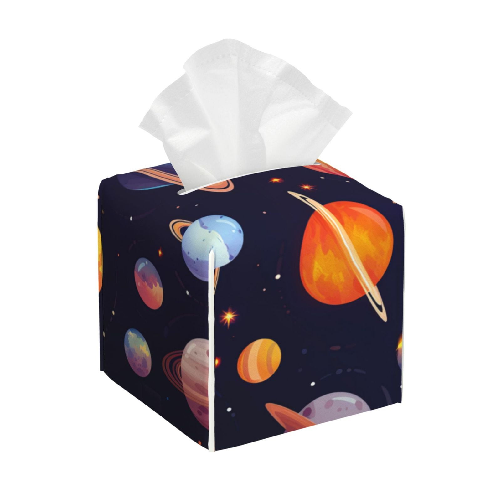 Coaee Space Planet for Leather Tissue Box Cover Square Tissue Box Cover ...