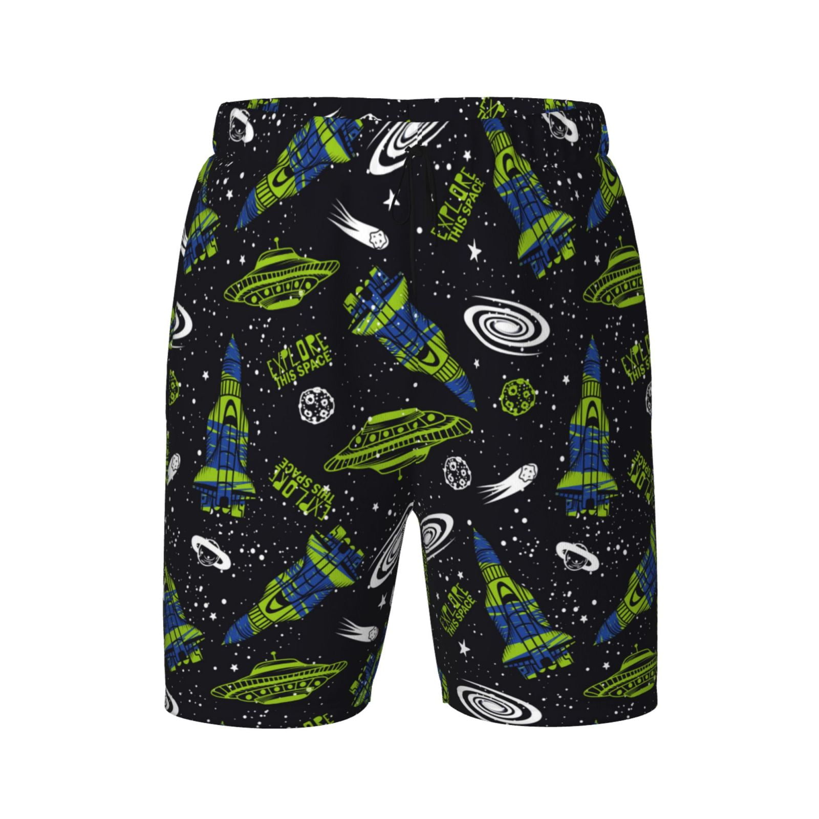 Coaee Space Rockets for Boys Swim Trunks Compression Liner Swim Shorts ...