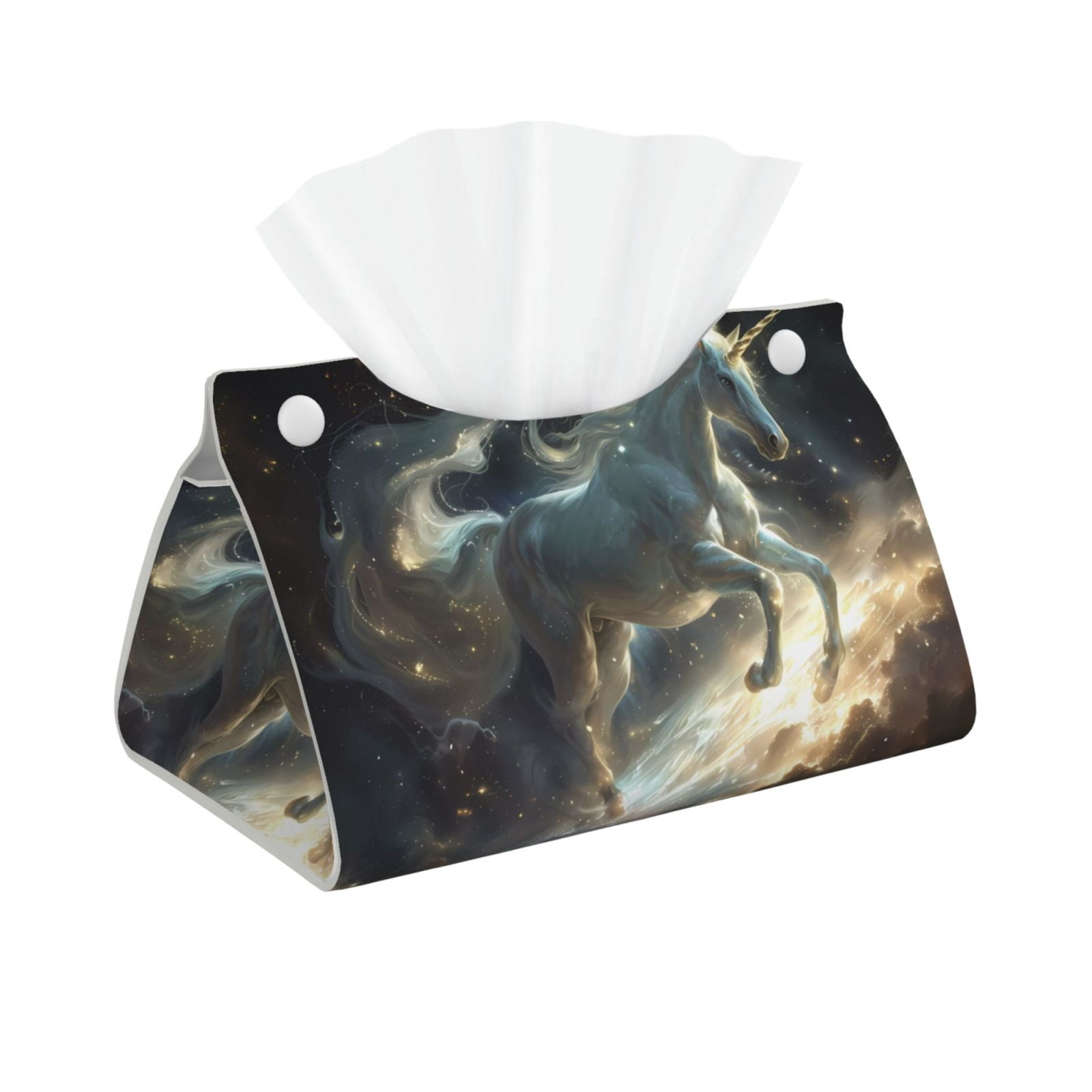 Coaee Space White Horse for Large Tissue Box Cover Rectangular for ...
