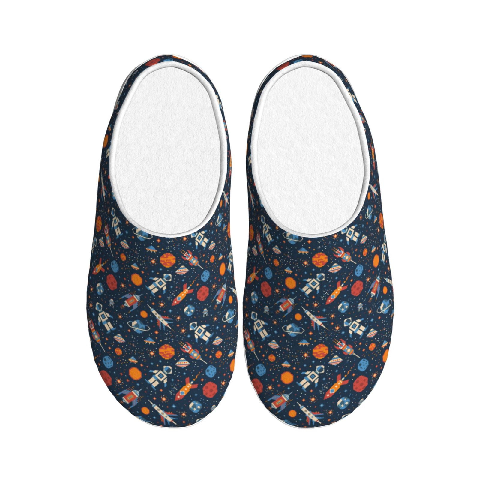 Coaee Spaceships And Stars In Outer Space for Mens Slippers Indoor Slip ...