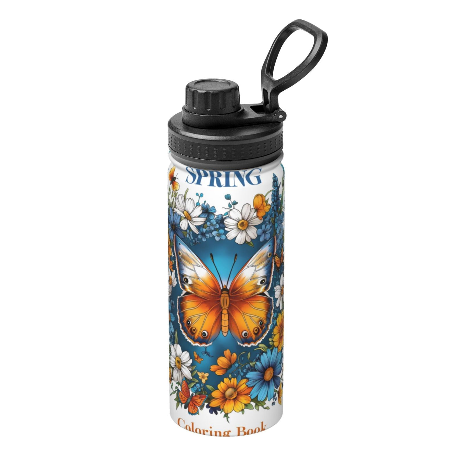 Coaee Spring Butterfly Flowers for 18oz Sports Insulated Kettle for Men ...