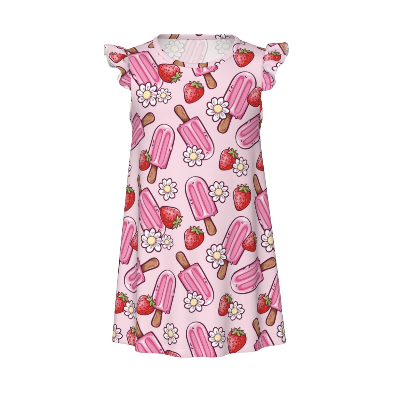 Coaee Strawberry Popsicle Printed Girls Nightgowns, Short Sleeve ...