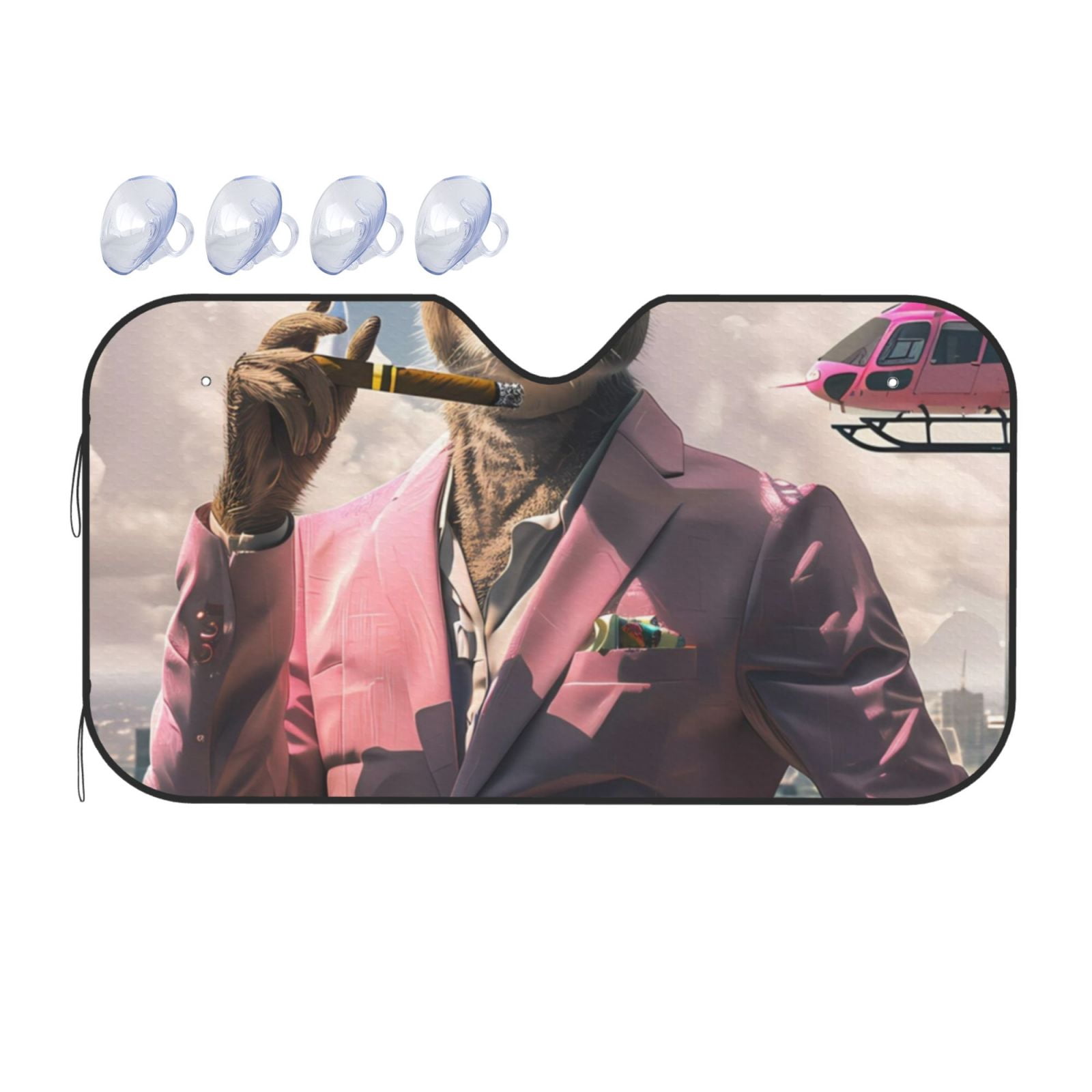 Coaee Stylish Kangaroo In Suit for Car Sunshade Windshield Sun Shade ...