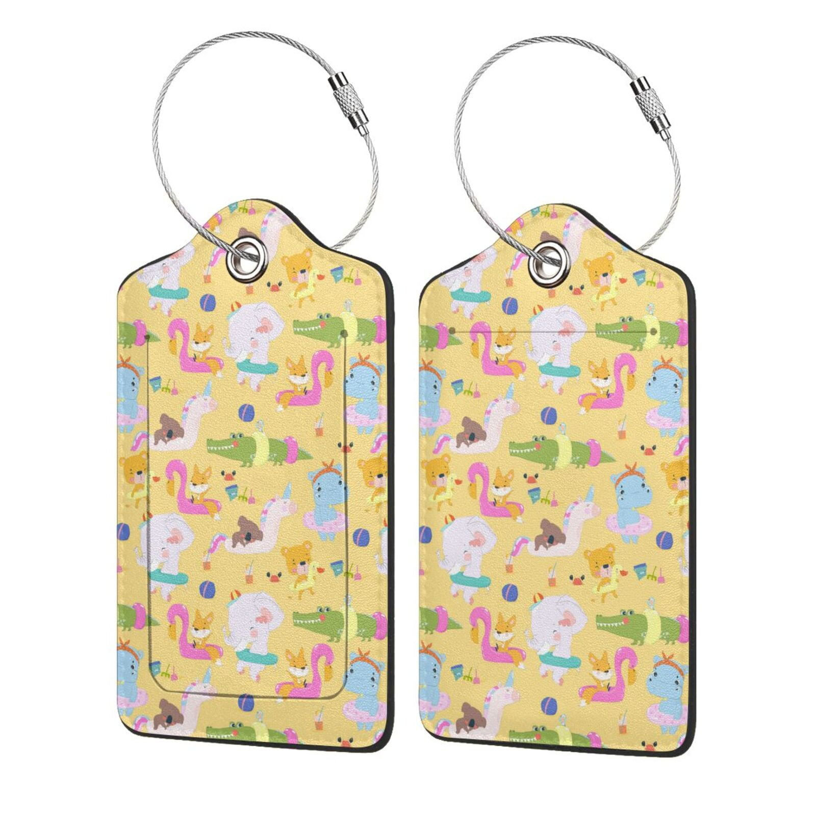 Coaee Summer Animals Untethered Leather Luggage Tags for Suitcases ...