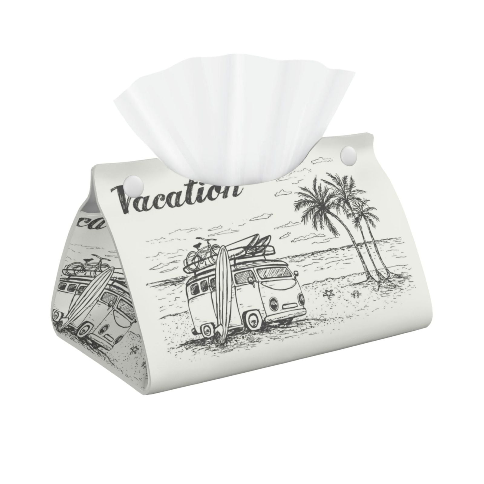 Coaee Summer Vacation Scene With Camping Van for Large Tissue Box Cover ...