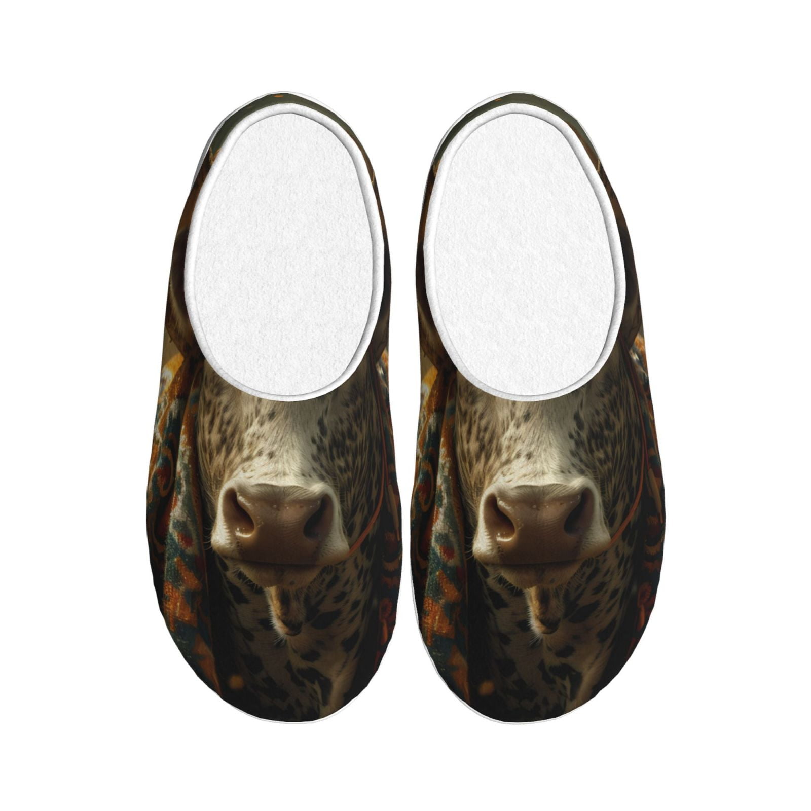 Coaee Sunflower Cowboy Hat Cow for Mens Slippers Indoor Slip On Shoes ...