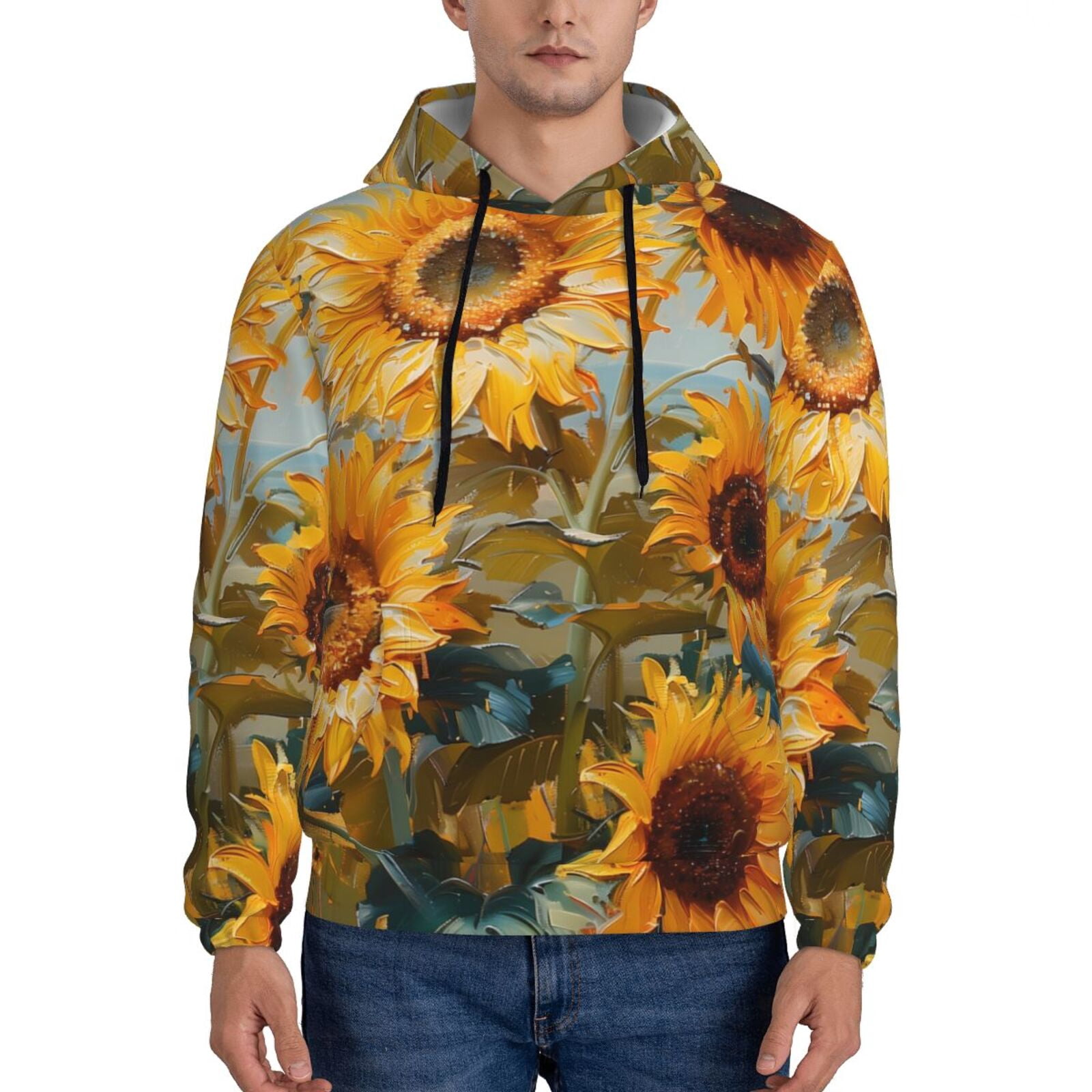 Coaee Sunflower Field Art for Adult Hoodie Pullover Sweatshirt for Men ...