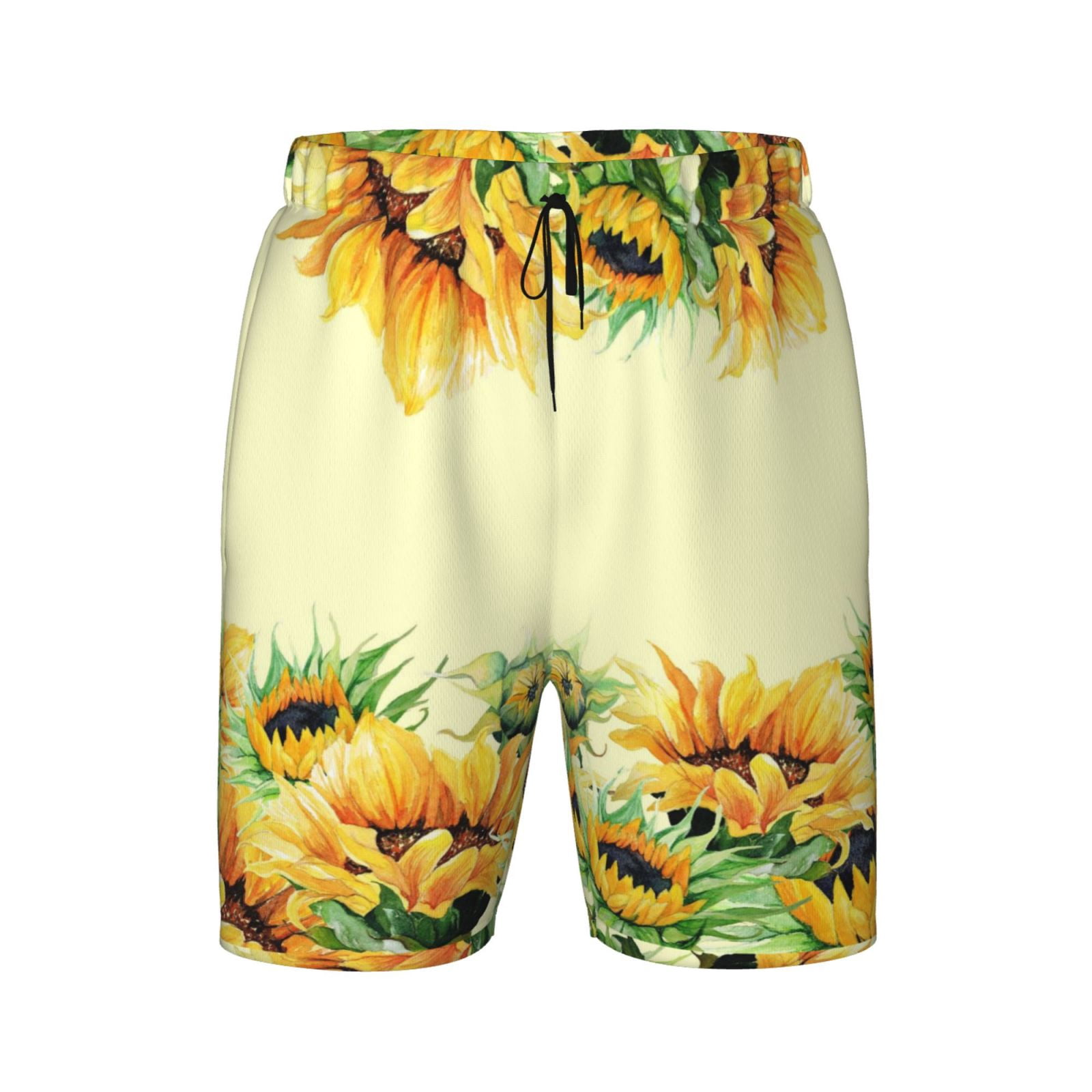 Coaee Sunflowers On A Yellow Background for Boys Swim Trunks ...
