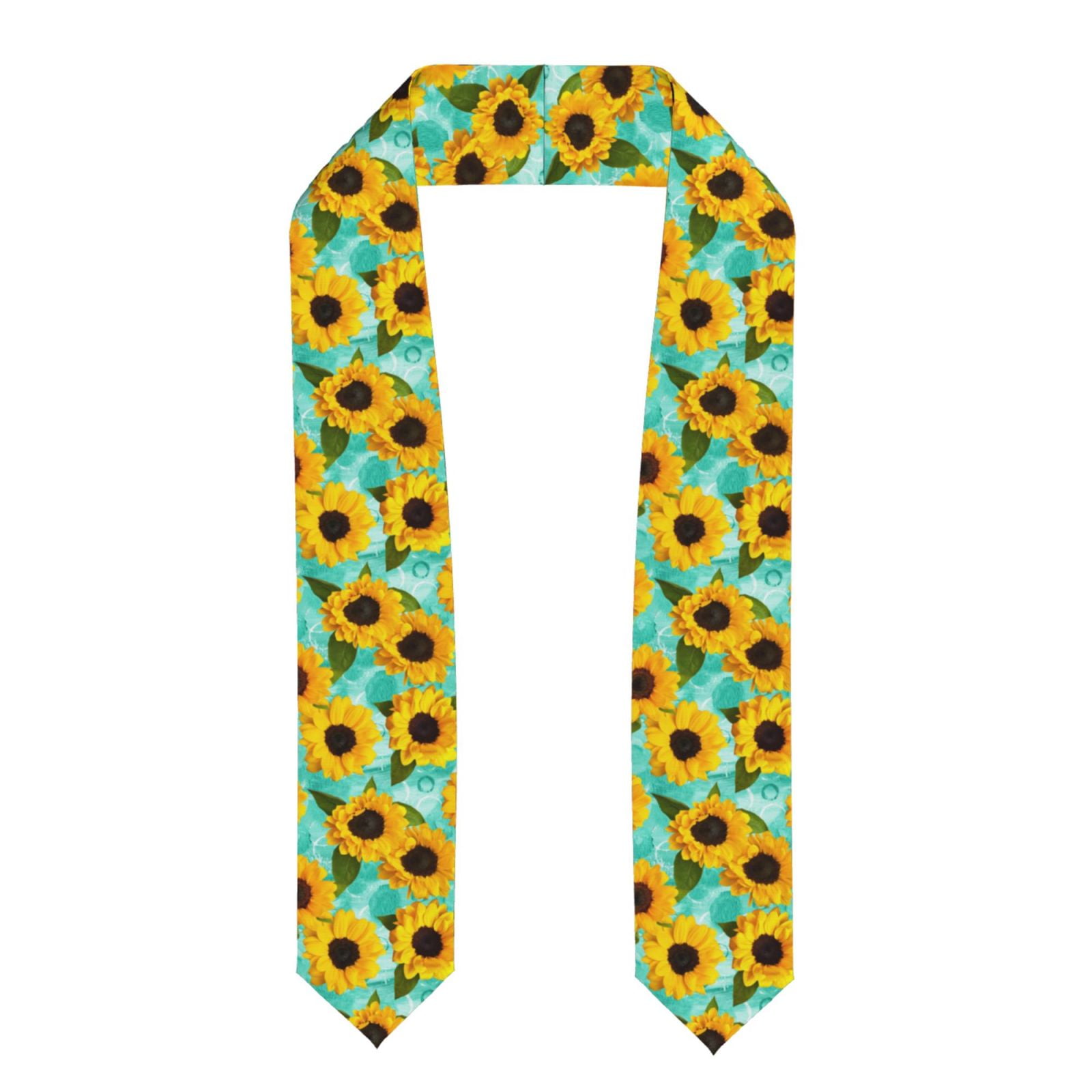 Coaee Sunflowers With Green Leaves Graduation Stole, Unisex, 72" Long ...