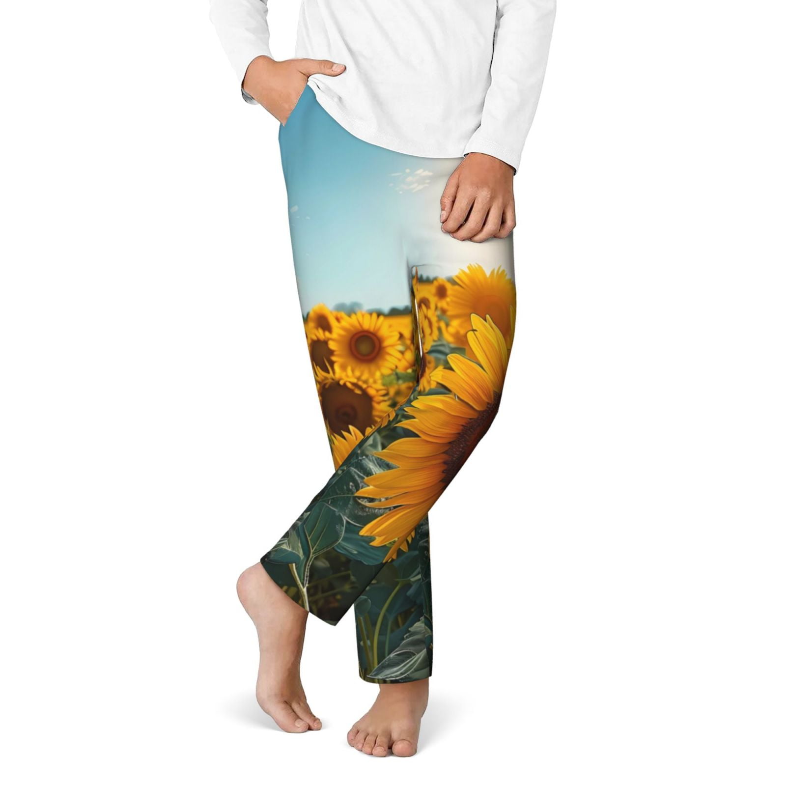 Coaee Sunlit Sunflower Field for Teen lounge pants Comfortable Lounge ...