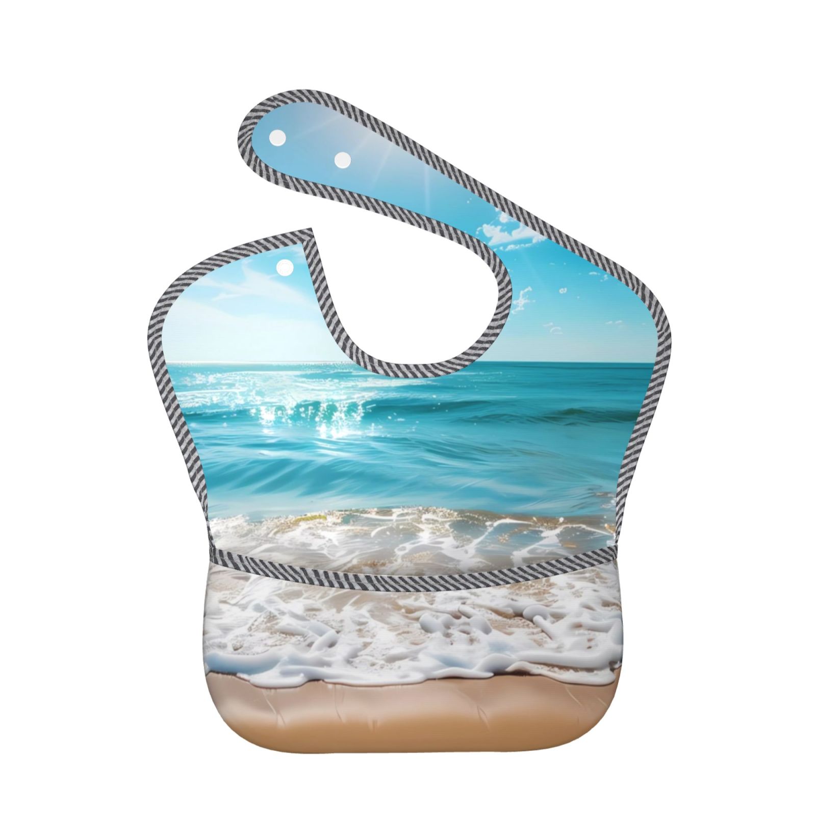 Coaee Sunny Ocean Waves for Proof Baby Bib with Food Catcher,Waterproof ...
