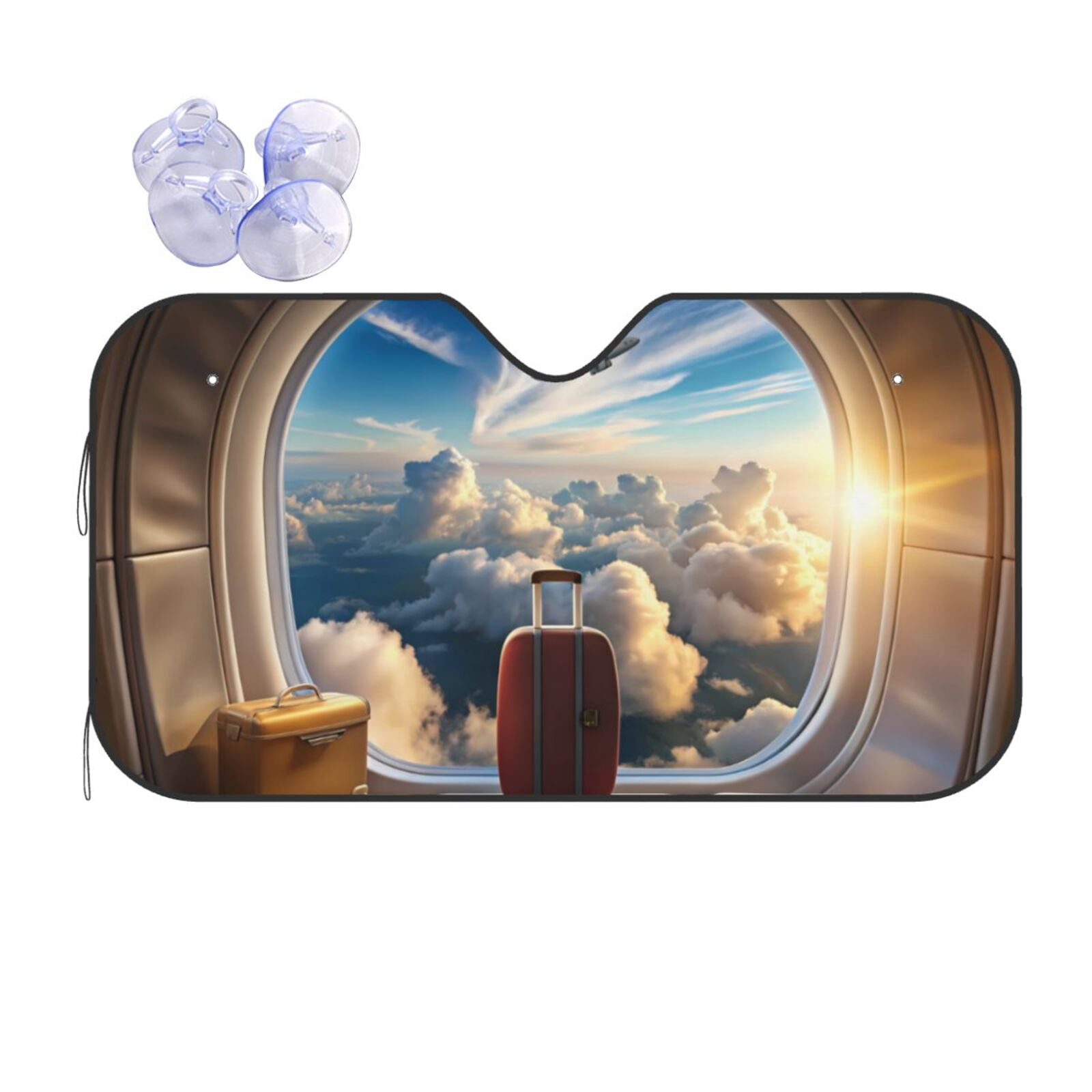 Coaee Sunset Airplane Travel View Print Car Sunshade Windshield Sun ...