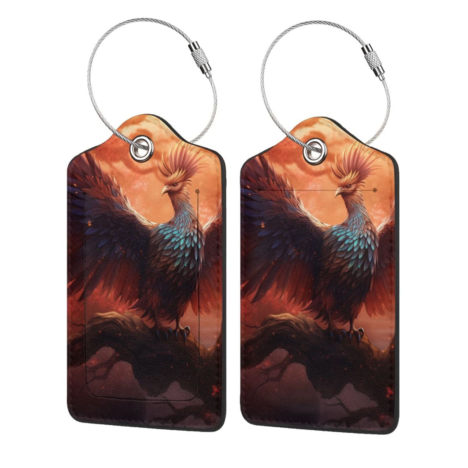 Coaee Sunset Blossoms Phoenix Perch Untethered Leather Luggage Tags for ...