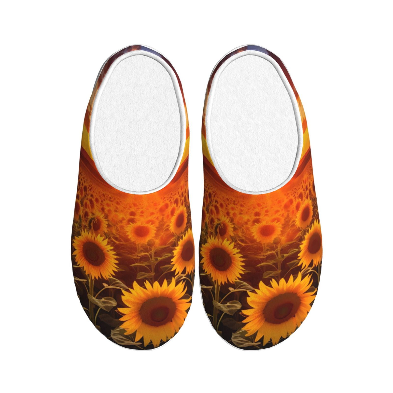 Coaee Sunset Golden Sunflower Field for Mens Slippers Indoor Slip On ...