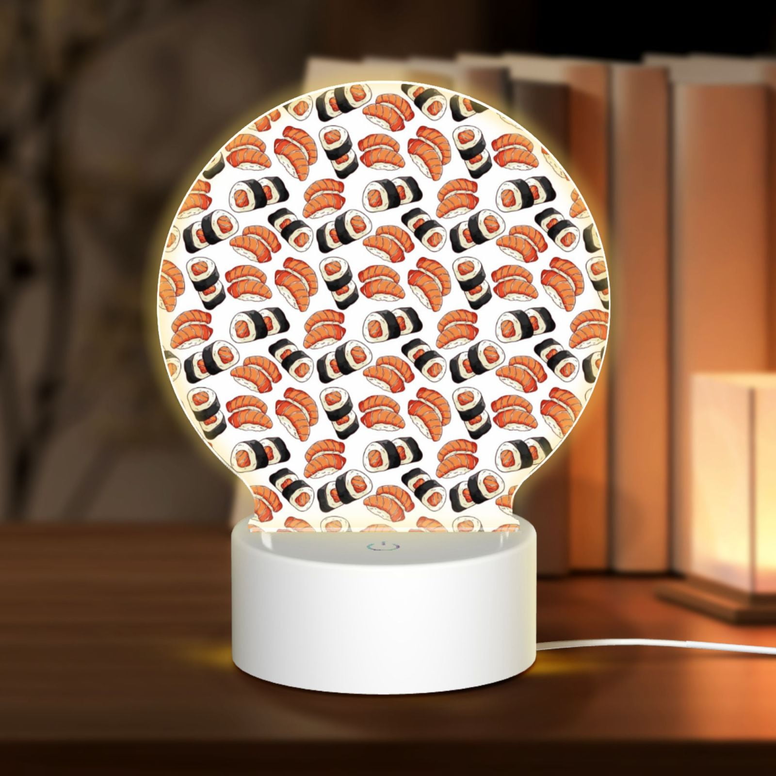 Coaee Sushi Roll for Round Acrylic LED Desk Lamp 3 Color Change Decor ...