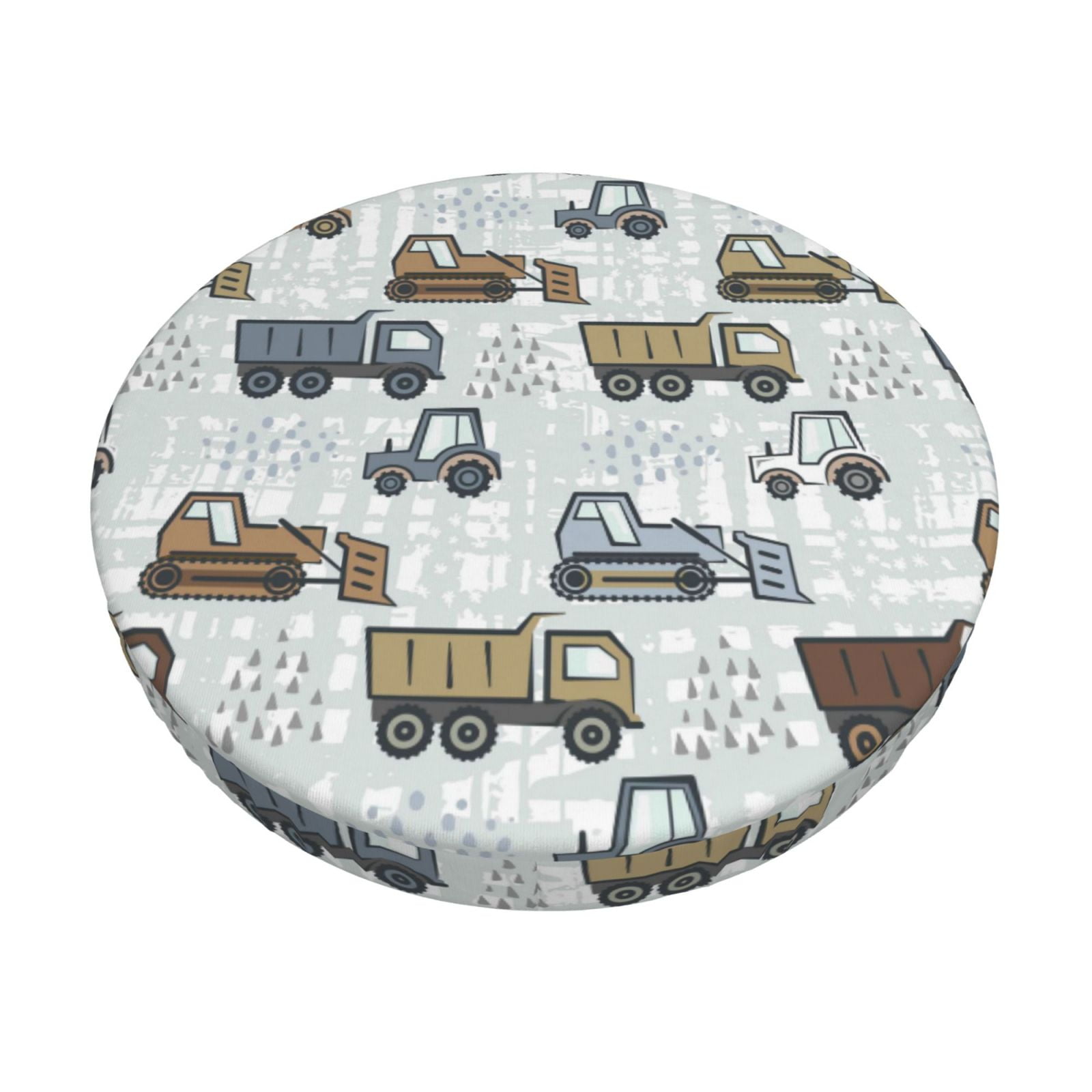 Coaee Tractor and Dumper Round Bar Stool Seat Covers Washable Stool ...