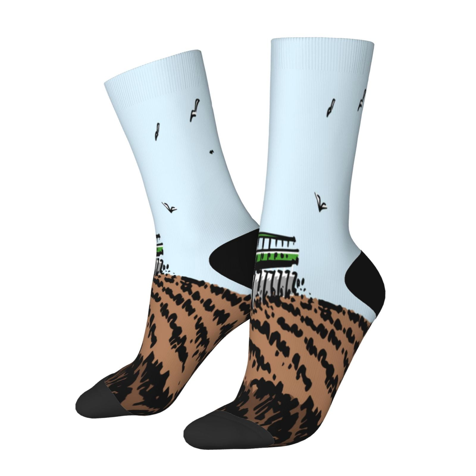 Coaee Tractor plowing a field for Socks, Stylish Sports Mid-Tube Socks ...