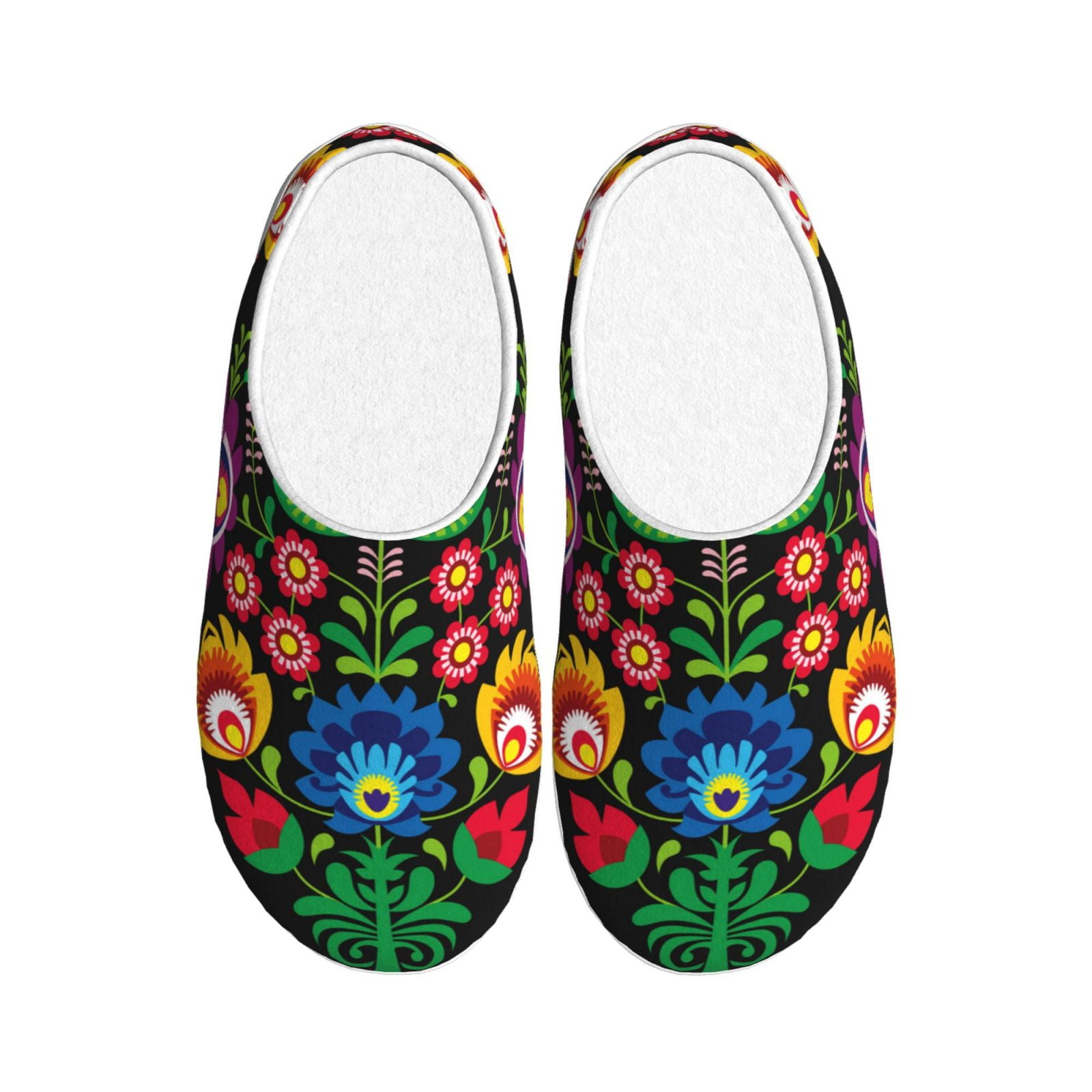 Coaee Traditional Floral Polish for Mens Slippers Indoor Slip On Shoes ...