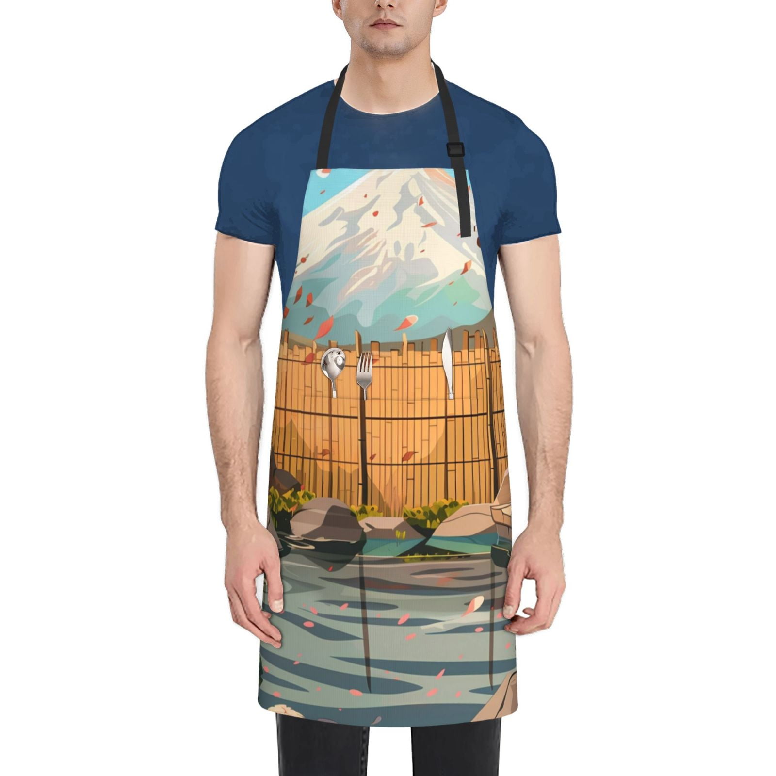 Coaee Tranquil Garden Landscape for Waterproof Apron for Unisex Adult ...