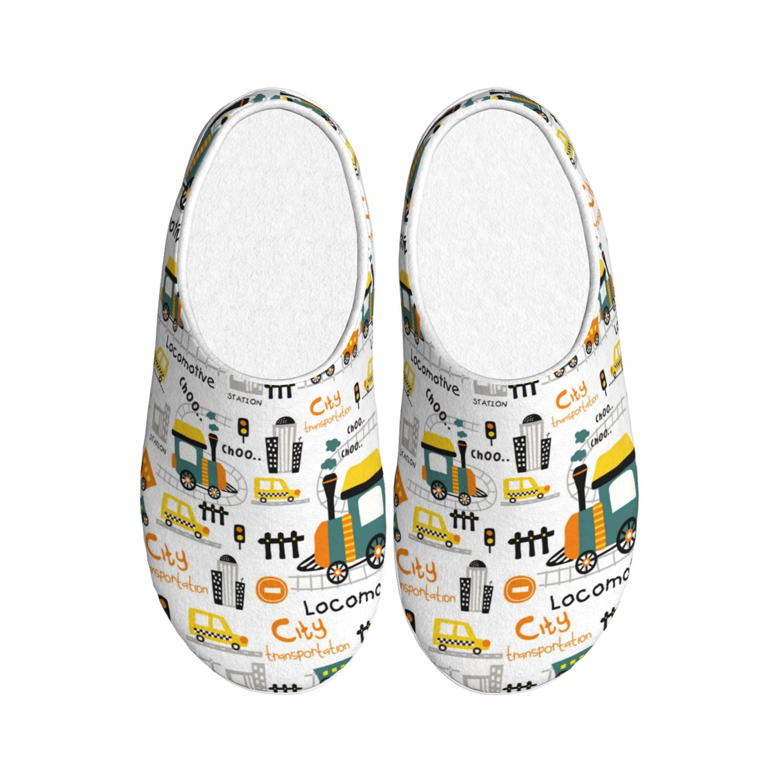 Coaee Transportation Cartoon for Mens Slippers Indoor Slip On Shoes ...