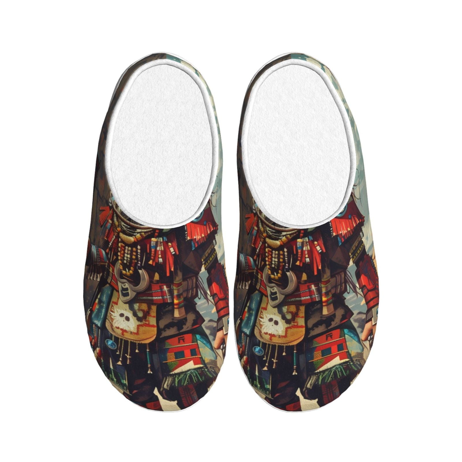 Coaee Tribal Futuristic Warrior for Mens Slippers Indoor Slip On Shoes ...