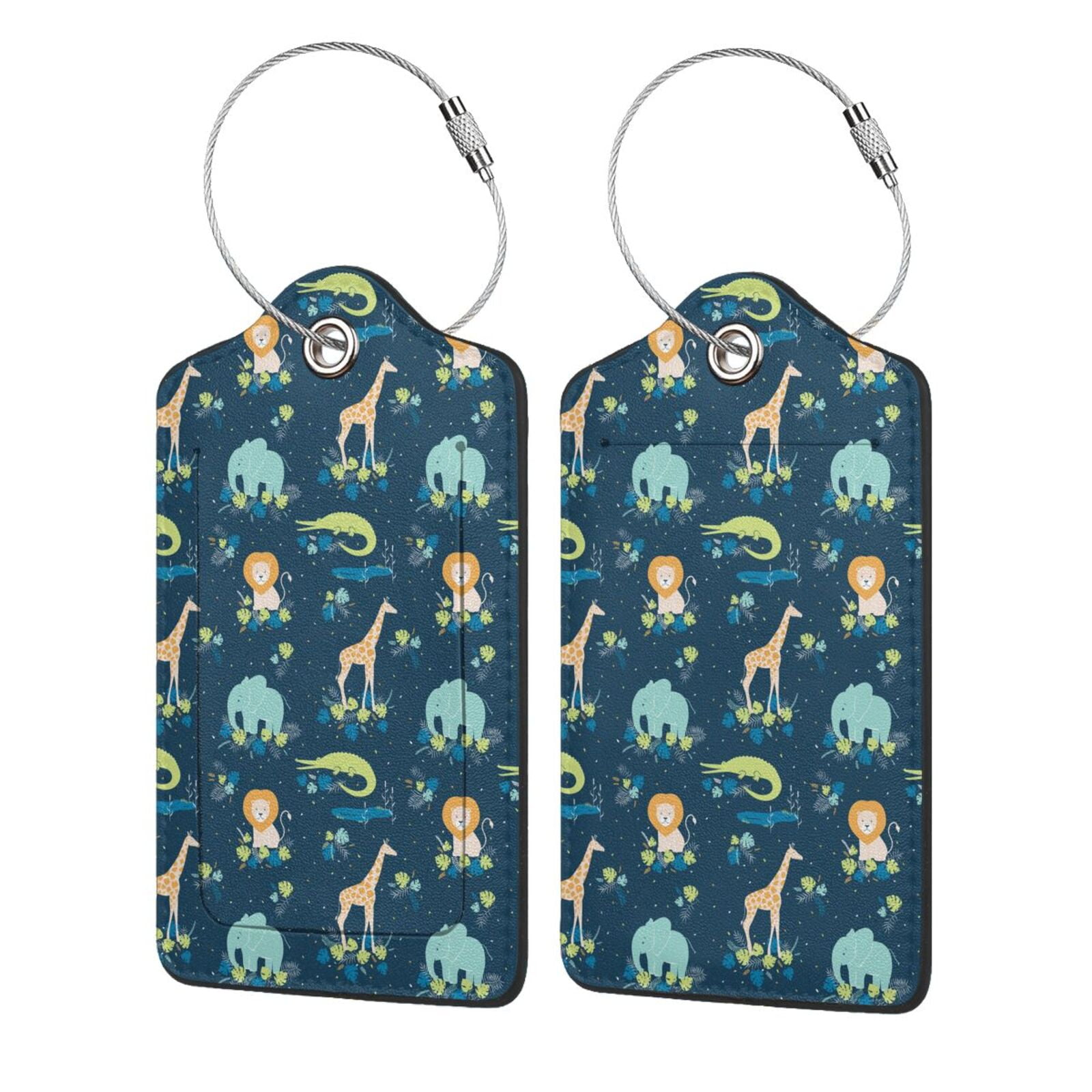 Coaee Tropical Animals Untethered Leather Luggage Tags for Suitcases ...