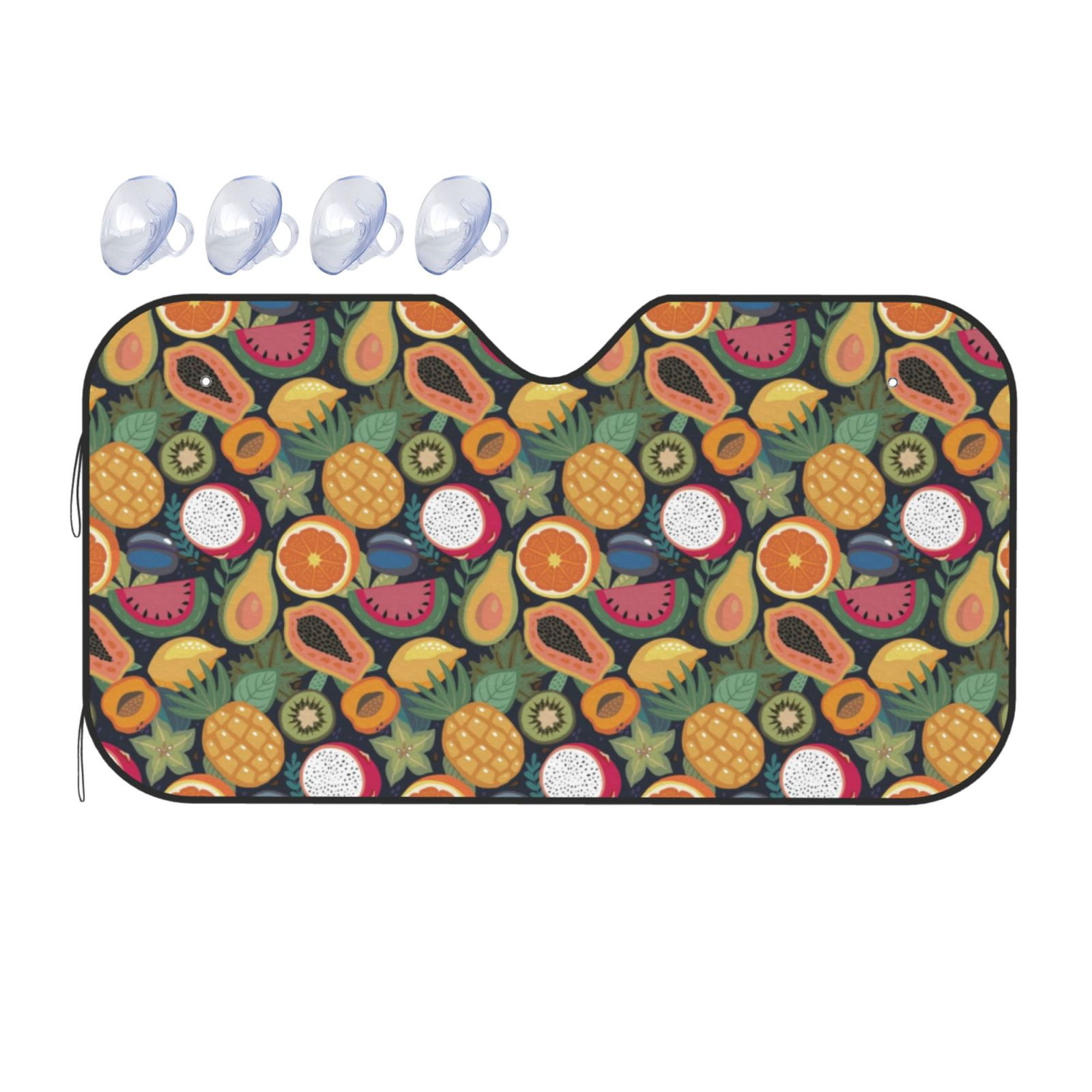 Coaee Tropical Fruits for Car Sunshade Windshield Sun Shade Reflect UV ...
