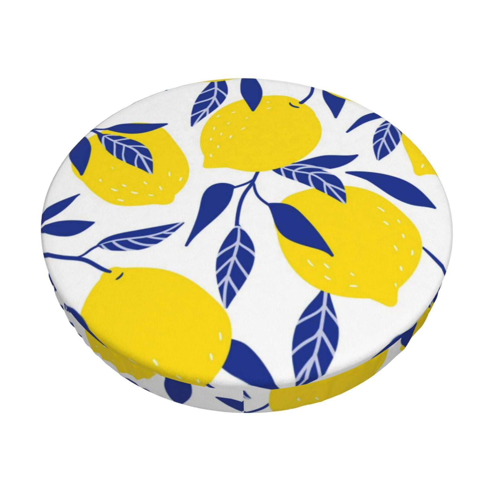 Coaee Tropical Lemon Round Bar Stool Seat Covers Washable Stool Cushion ...
