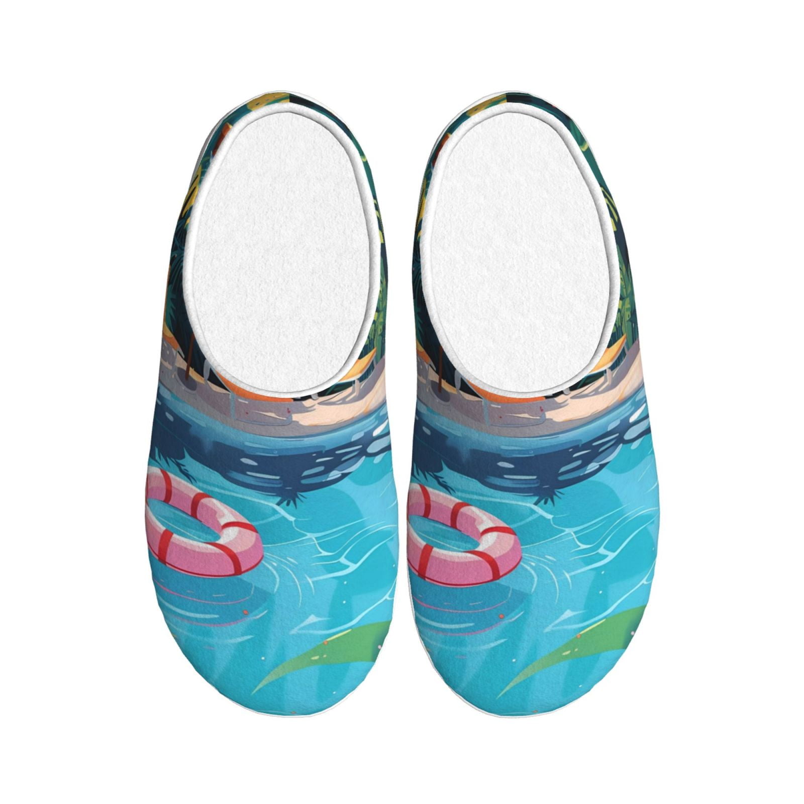 Coaee Tropical Poolside Relaxation for Mens Slippers Indoor Slip On Shoes Slippers for Women ...