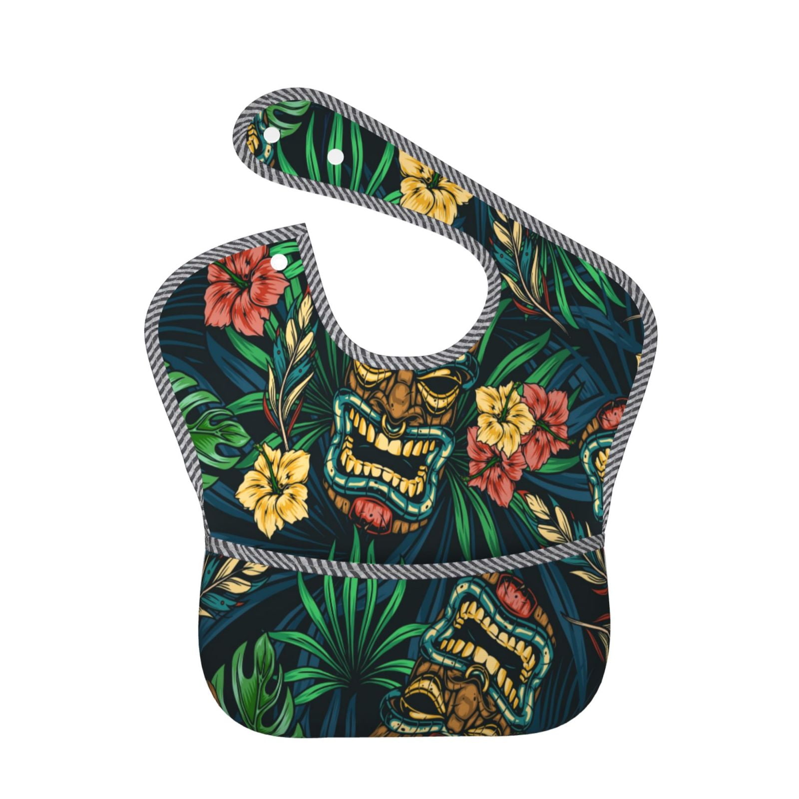 Coaee Tropical Tribe Mask for Proof Baby Bib with Food Catcher ...