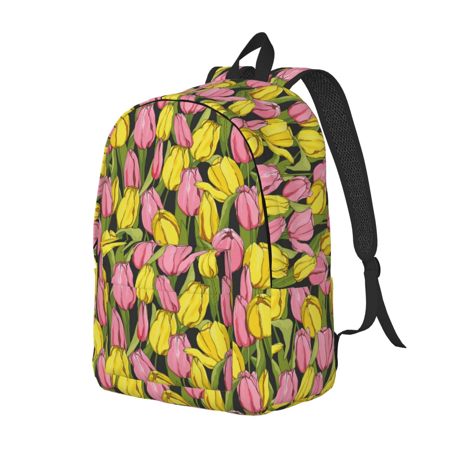 Coaee Tulips Flowers for Canvas Backpack for Hiking, Camping, Traveling ...