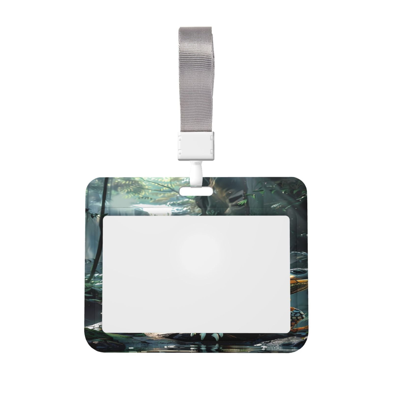 Coaee Turtle In Jungle Waterfall for Card Badge Holder Soft Waterproof ...