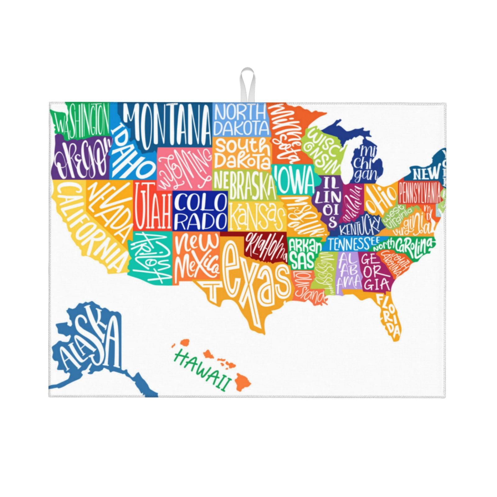 Coaee USA MAP for Kitchen Drying Mat, Dish Drying Mats for Kitchen ...