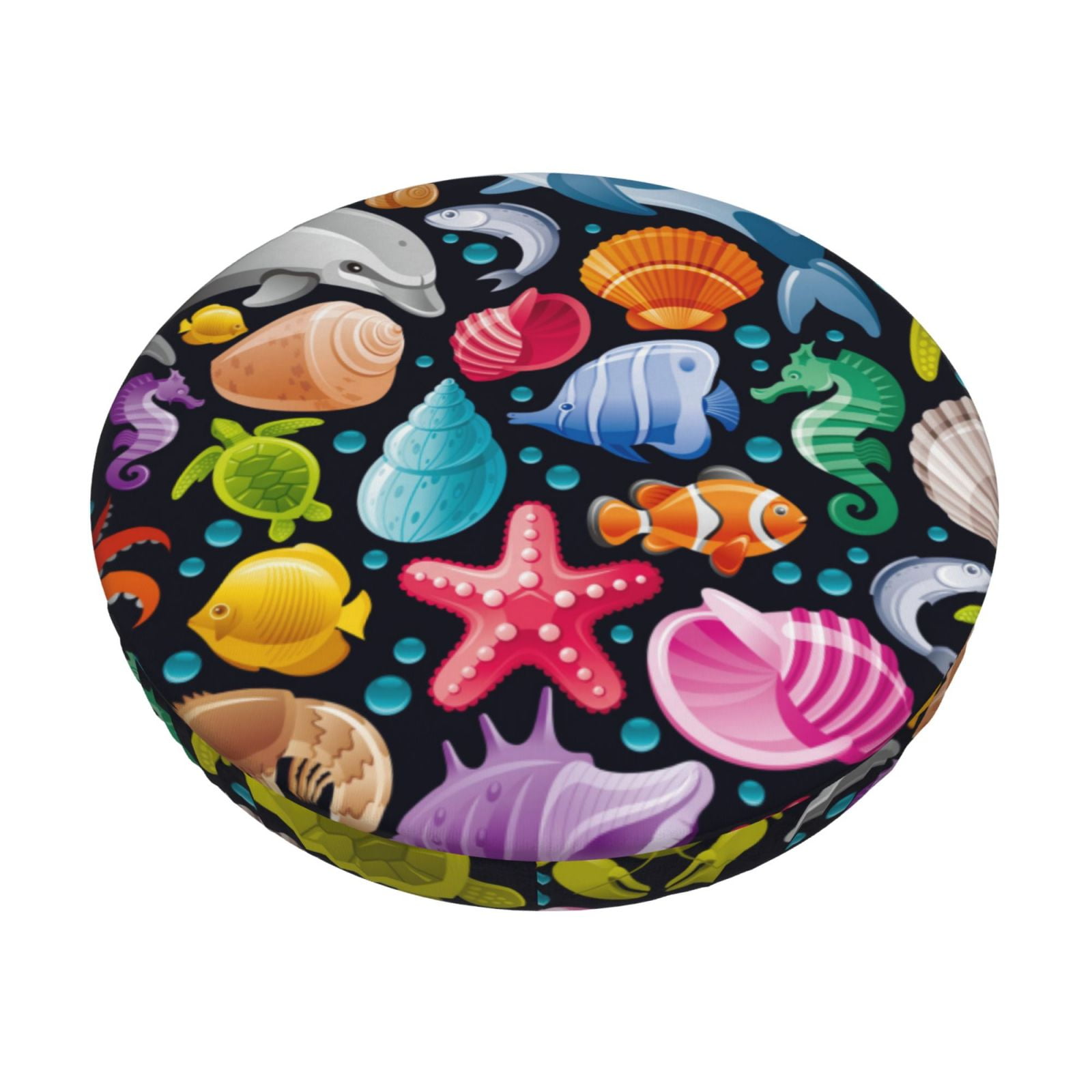 Coaee Underwater Diving Animals Round Bar Stool Seat Covers Washable ...