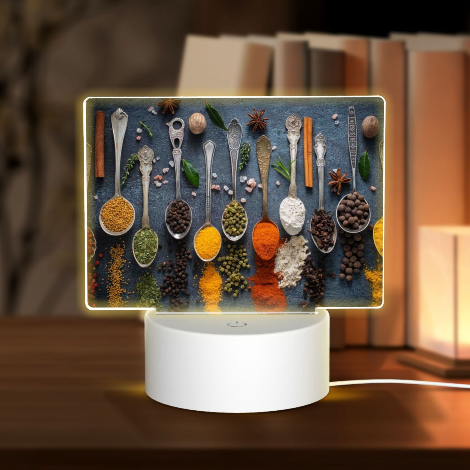 Coaee Various Herbs And Spices In Spoons for Rectangular Acrylic LED ...
