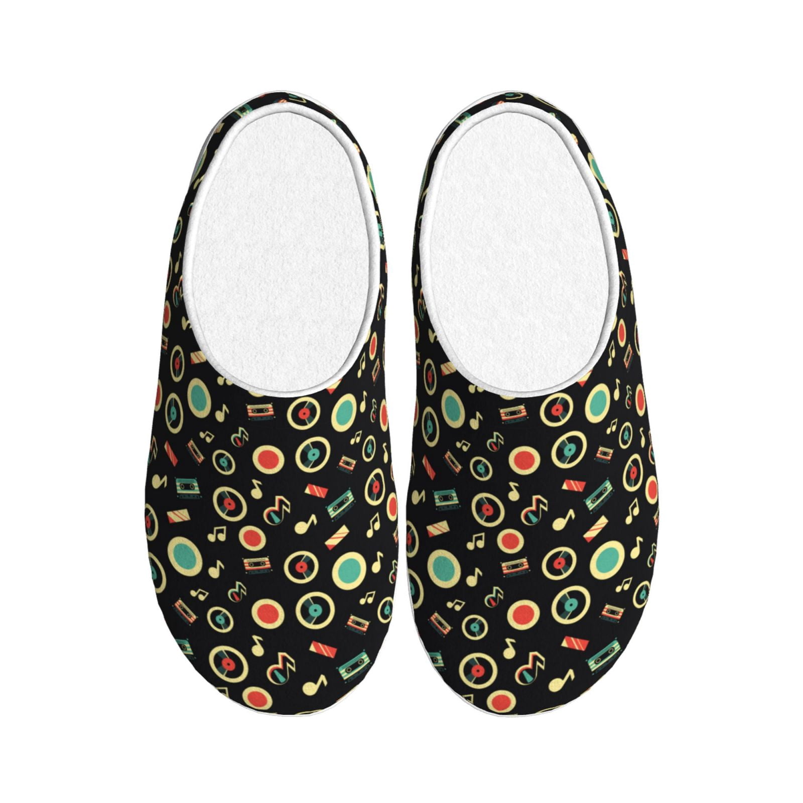 Coaee Vector Retro Music for Mens Slippers Indoor Slip On Shoes ...