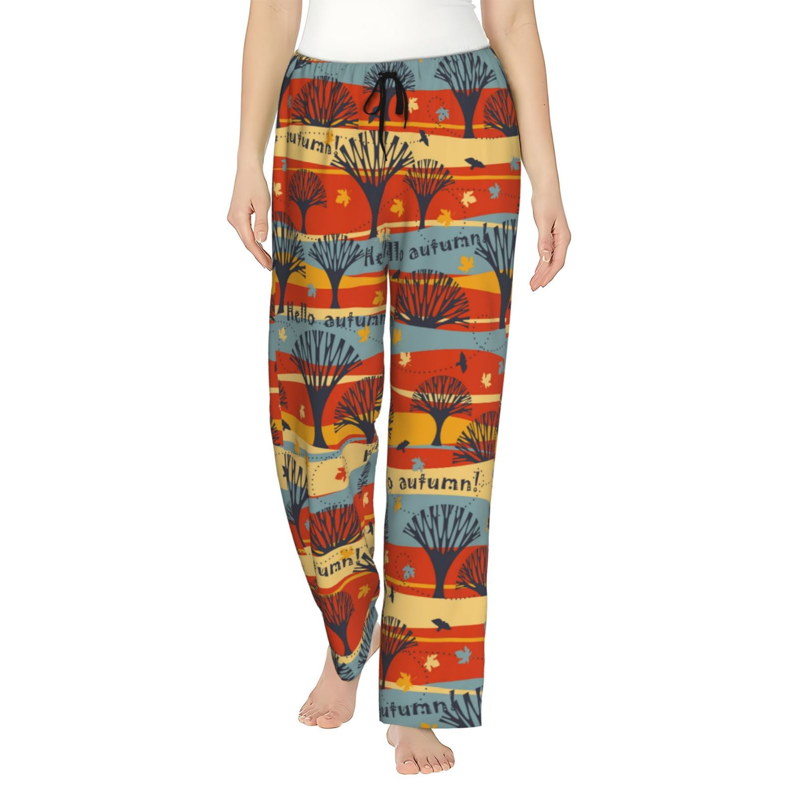 Coaee Vibrant Autumn Forest Hues for Women's Pajama Pants Pj Pants ...
