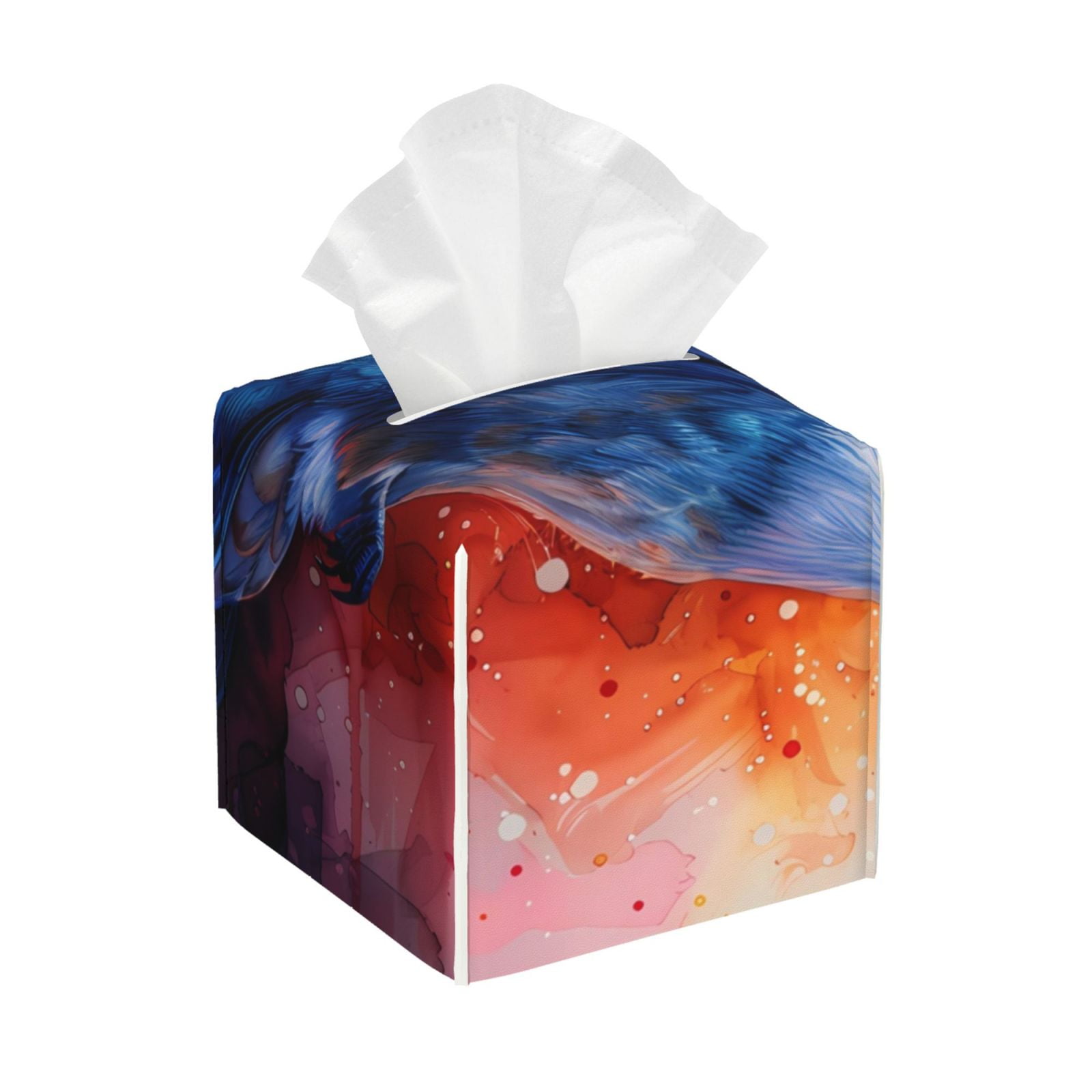 Coaee Vibrant Hummingbird Watercolor Art for Leather Tissue Box Cover ...