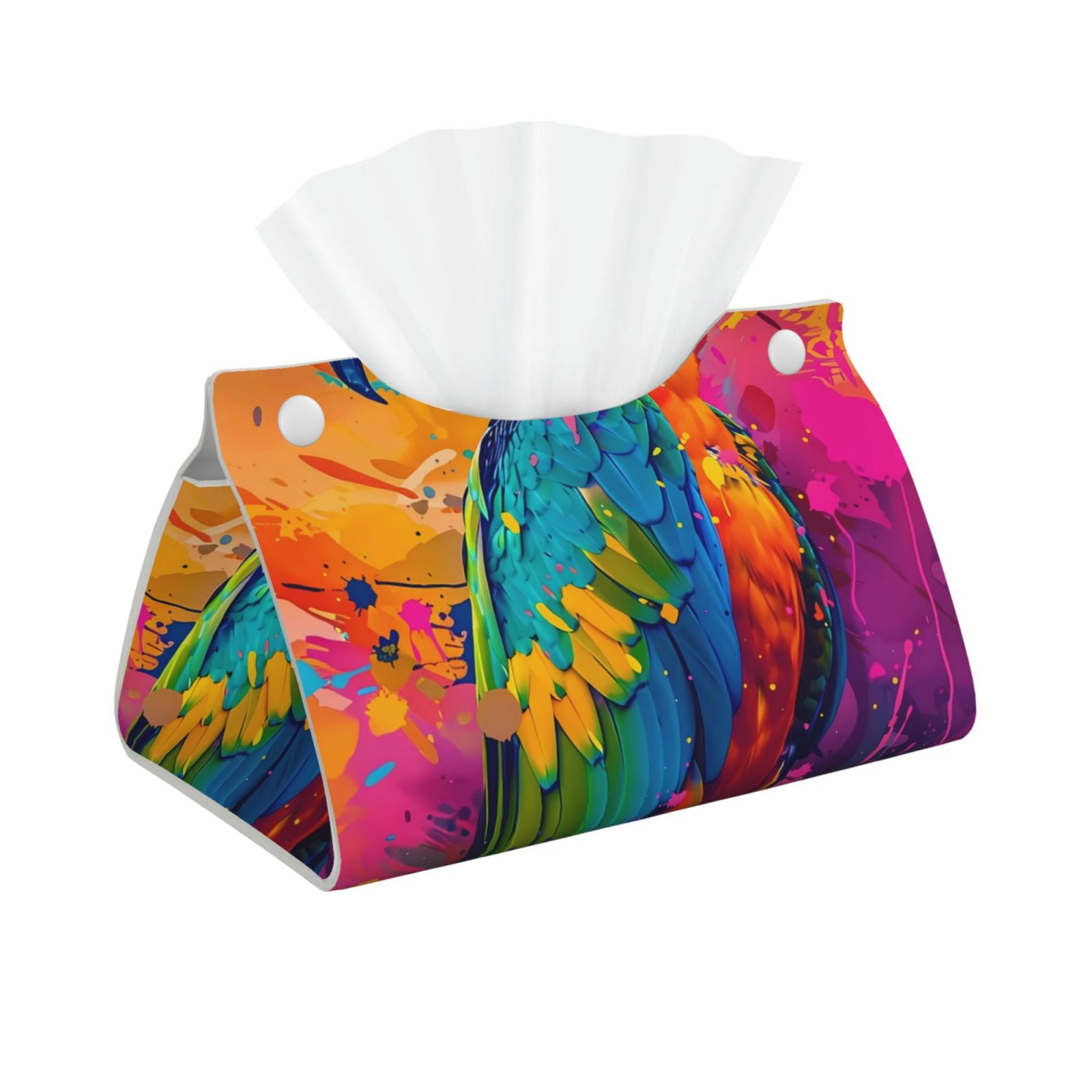 Coaee Vibrant Parrot Splash Art for Large Tissue Box Cover Rectangular ...