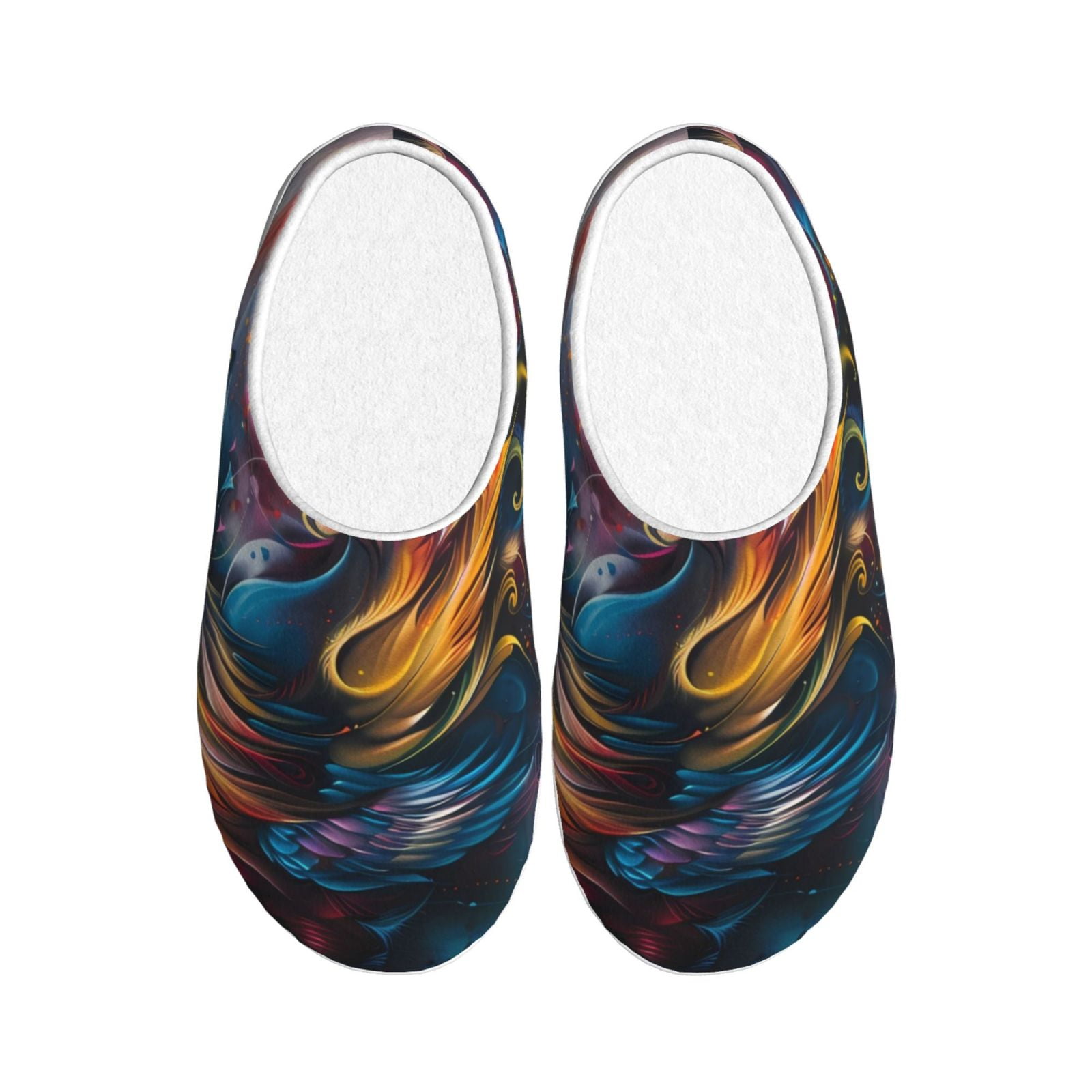 Coaee Vibrant Rooster Painting for Mens Slippers Indoor Slip On Shoes ...