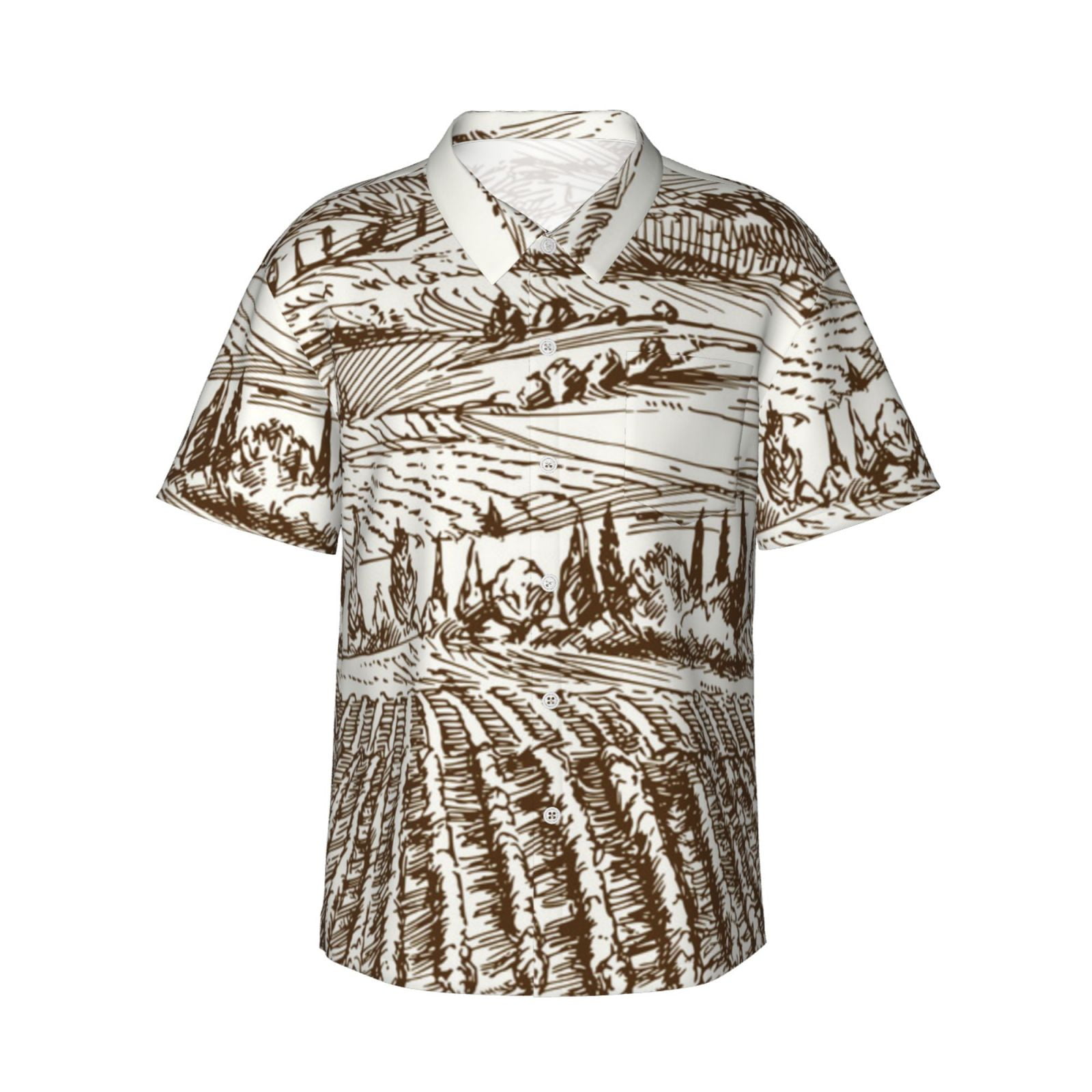 Coaee Vineyard Landscape 1 Men'S Hawaiian Loose Shirts Short Sleeve ...