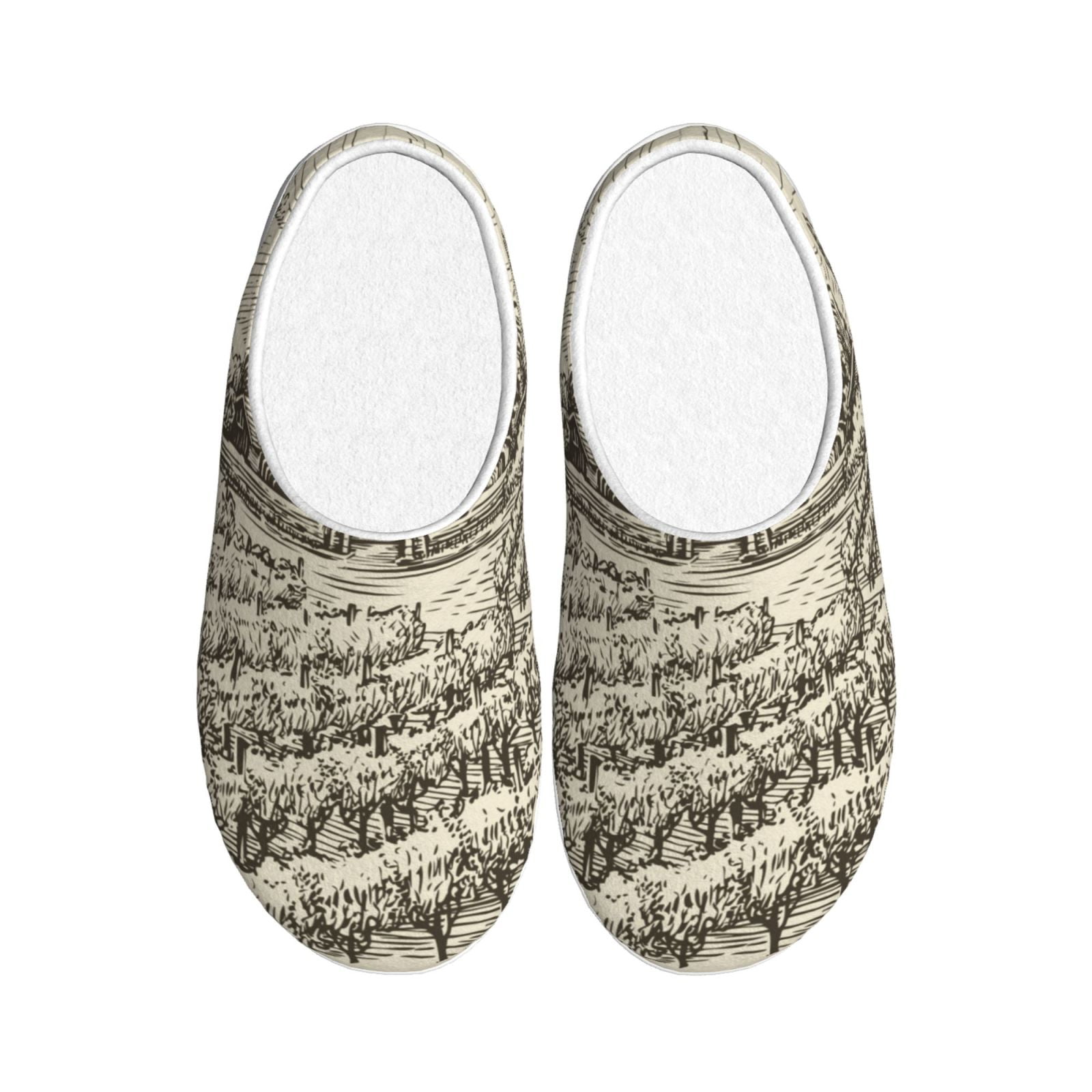 Coaee Vineyard Landscape for Mens Slippers Indoor Slip On Shoes ...