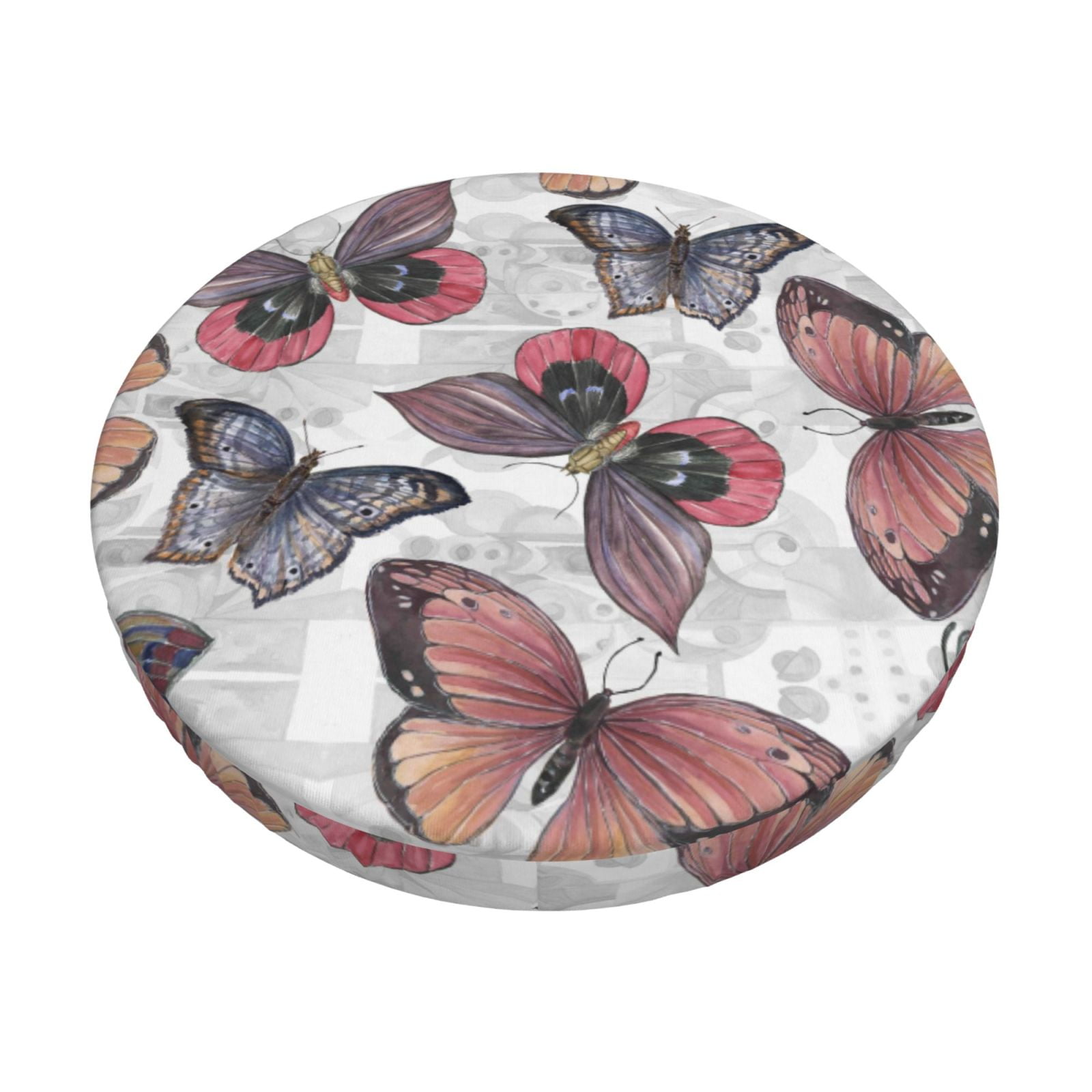 Coaee Vintage Butterflies Round Bar Stool Seat Covers Washable Stool ...