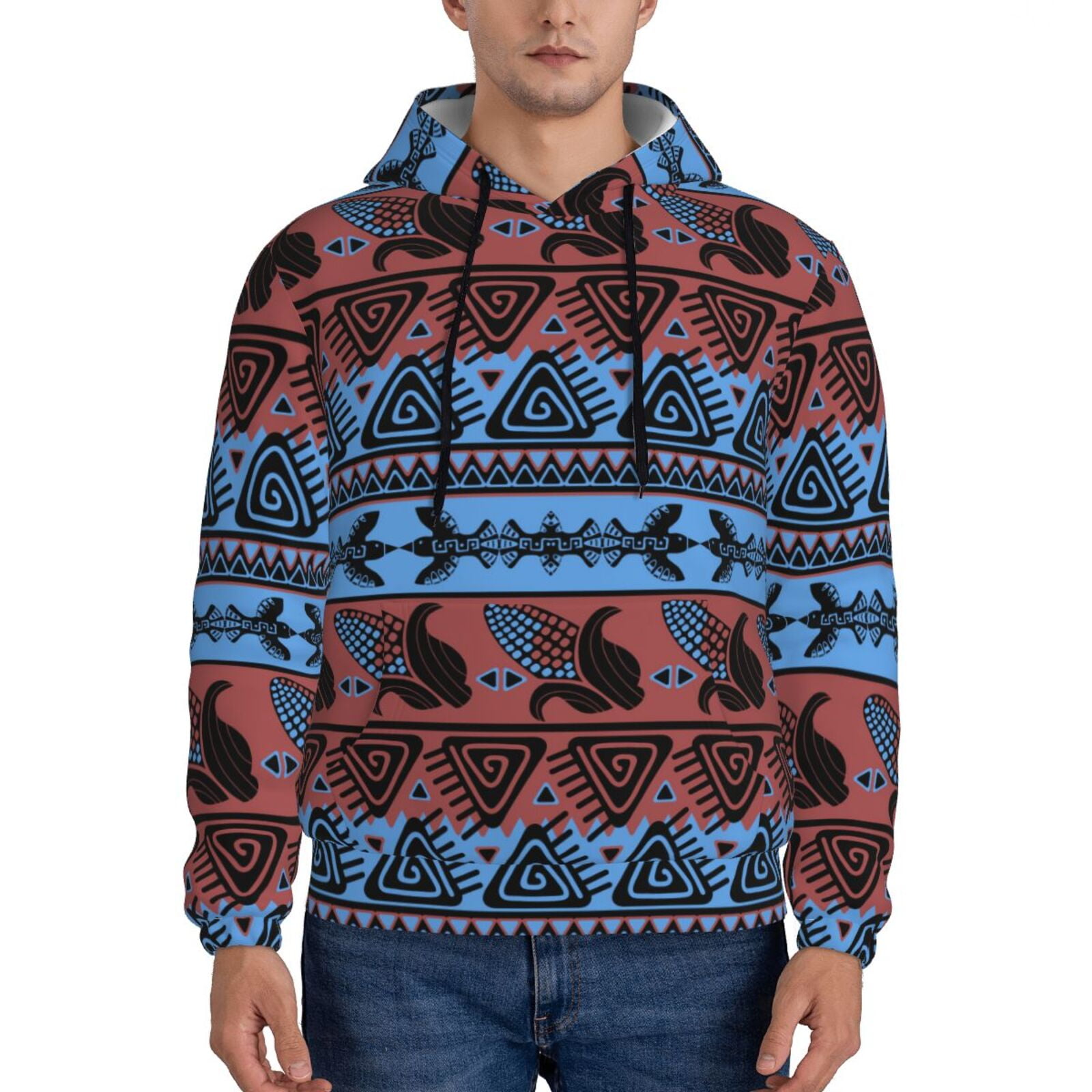 Coaee Vintage Corn Pattern in Red Blue for Adult Hoodie Pullover ...