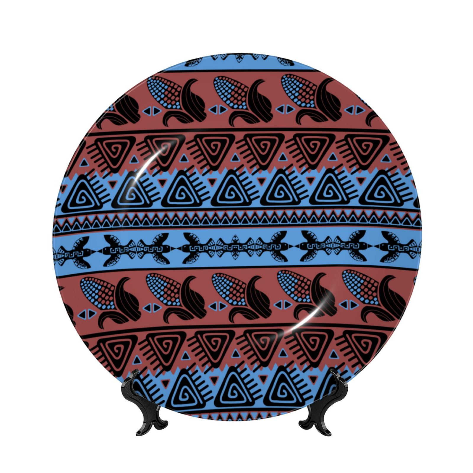 Coaee Vintage Corn Pattern in Red Blue for Bone China Decorative Plate ...