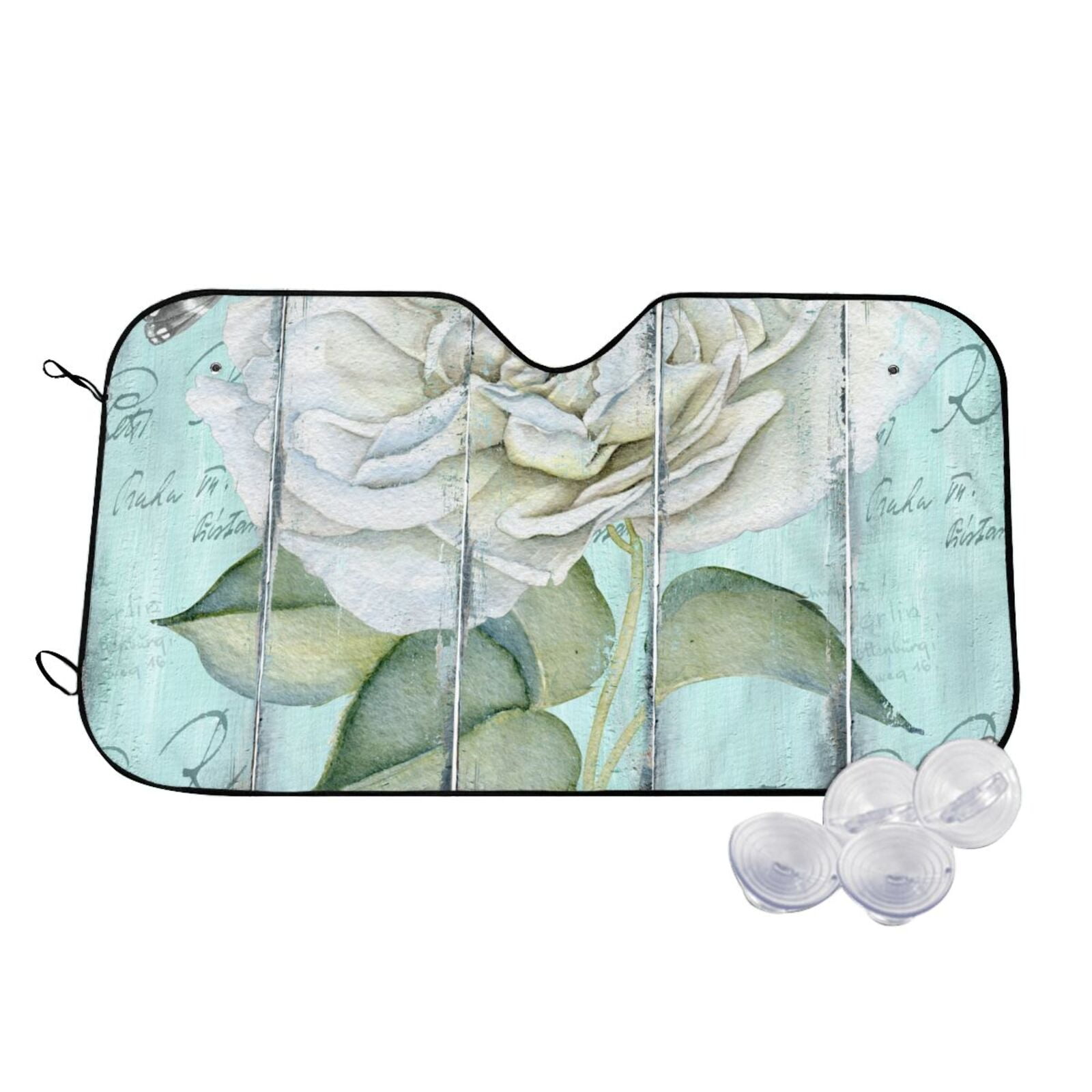 Coaee Vintage Rose1 Car Windshield Sunshade,Uv Rays Sun Visor Protector ...