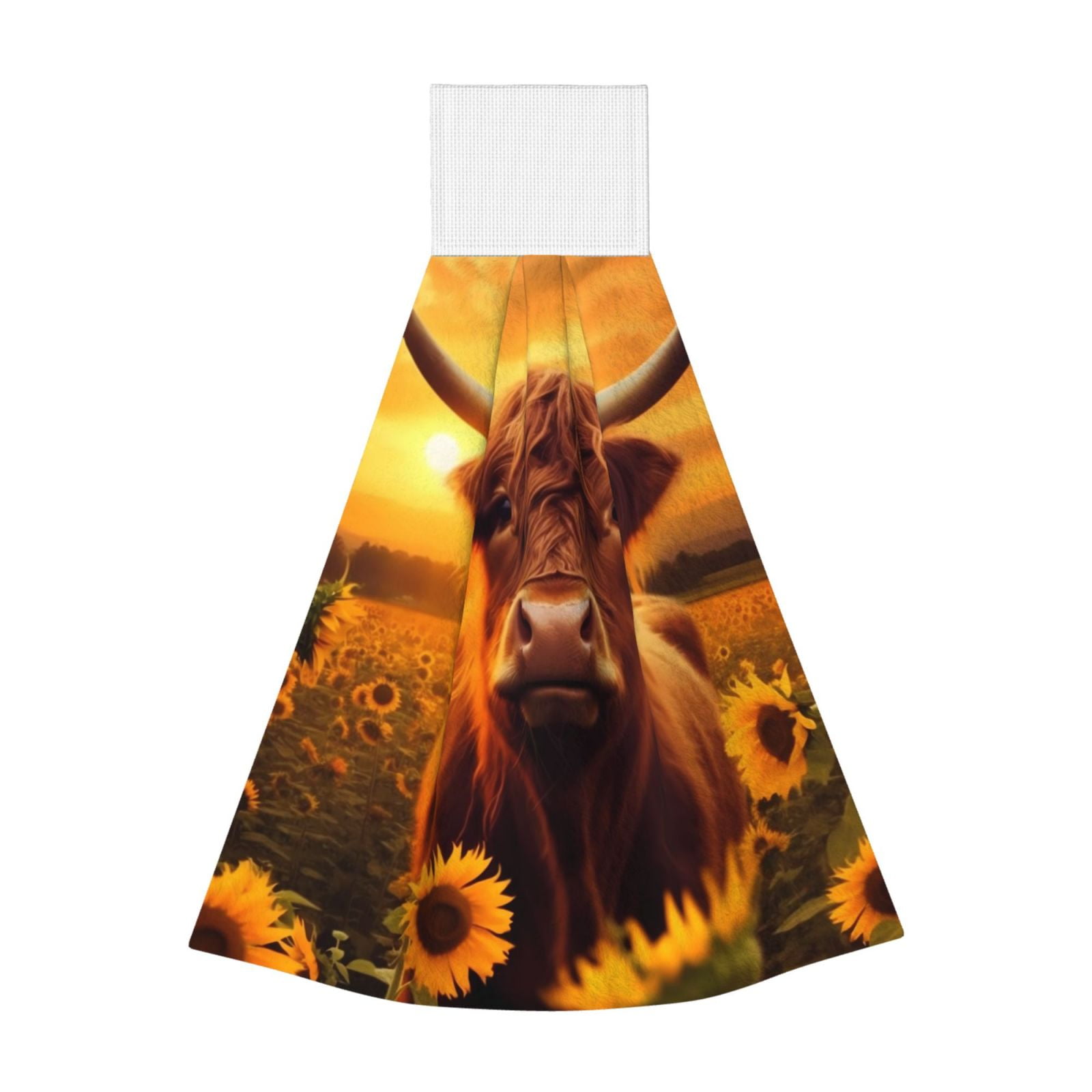 Coaee Vintage Sunflower Cow A for Fast Absorbent Hanging Towels with ...